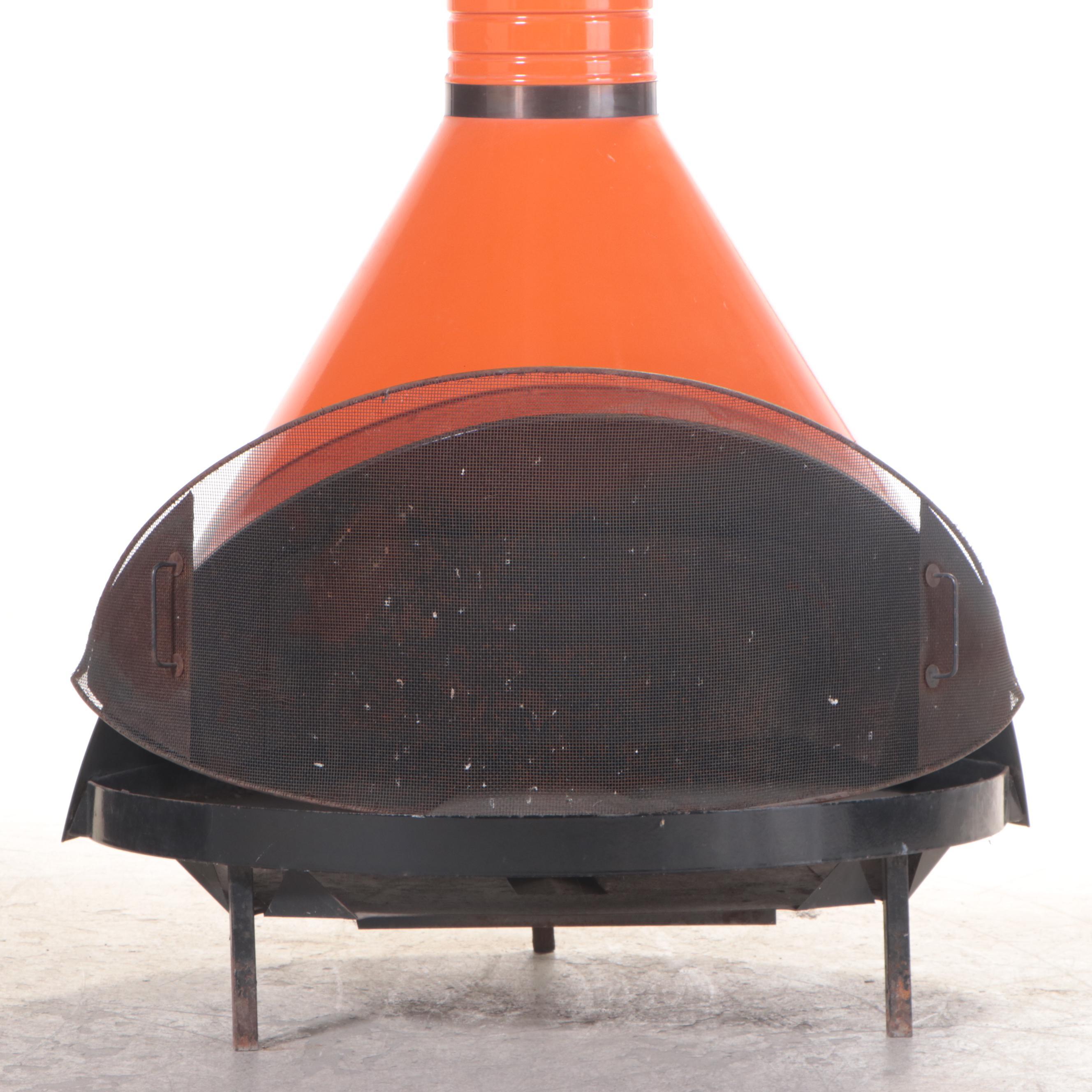 Modernist Enameled Metal Freestanding Conical Fireplace, circa 1970 | EBTH