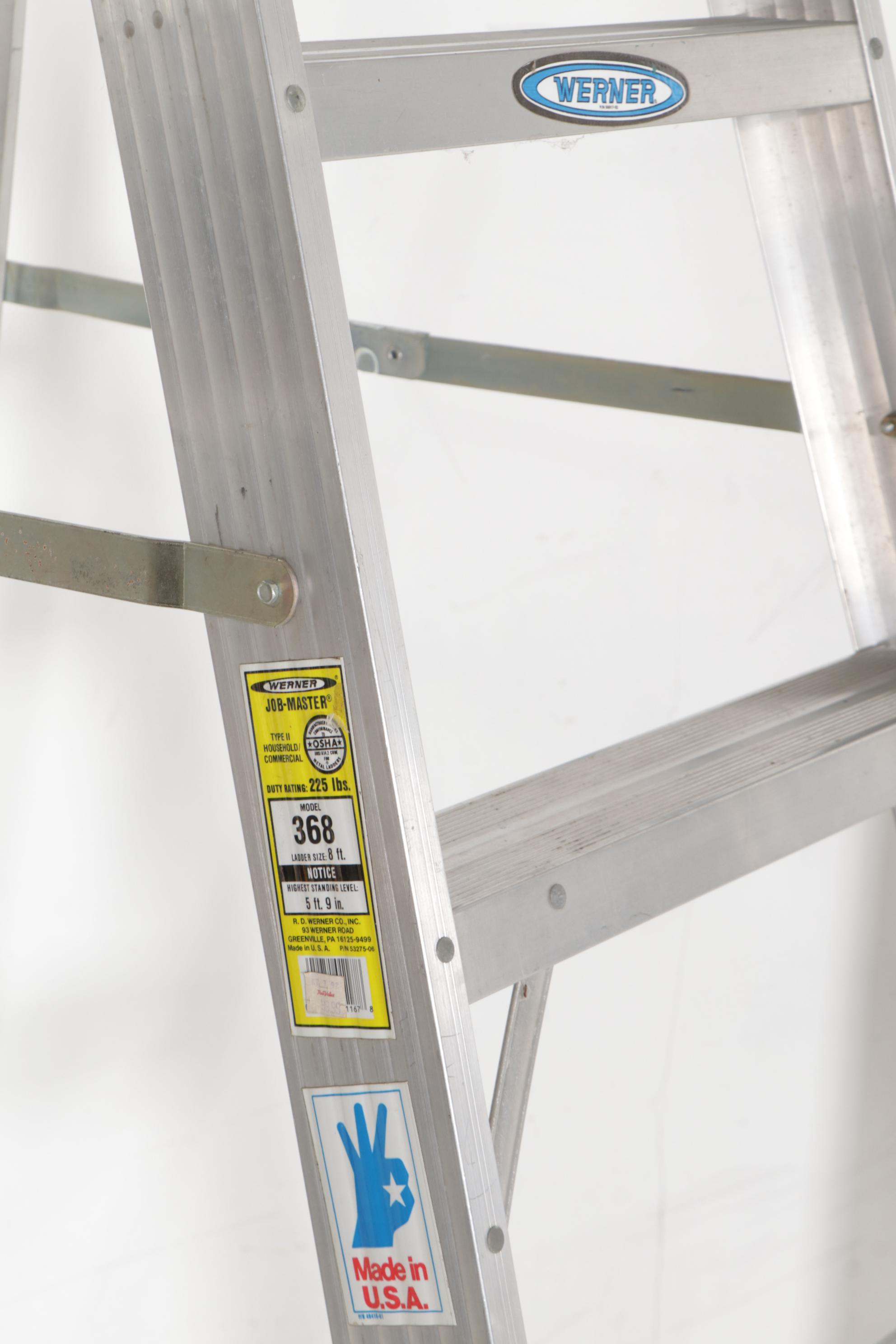 Two Werner Aluminum Stepladders and One Extension Ladder | EBTH