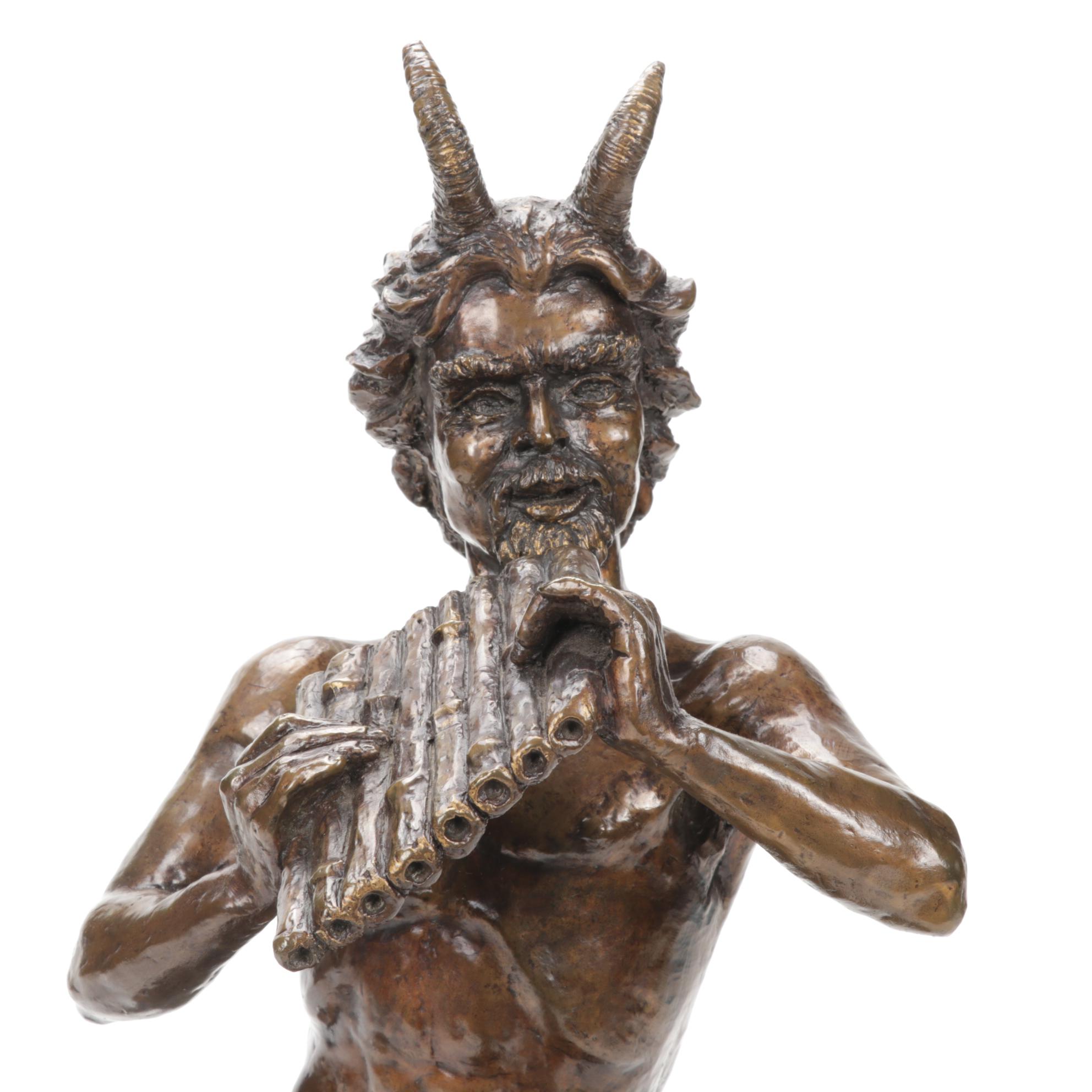 Renate Fackler Bronze Sculpture "Pan, God of Nature," 1994 | EBTH
