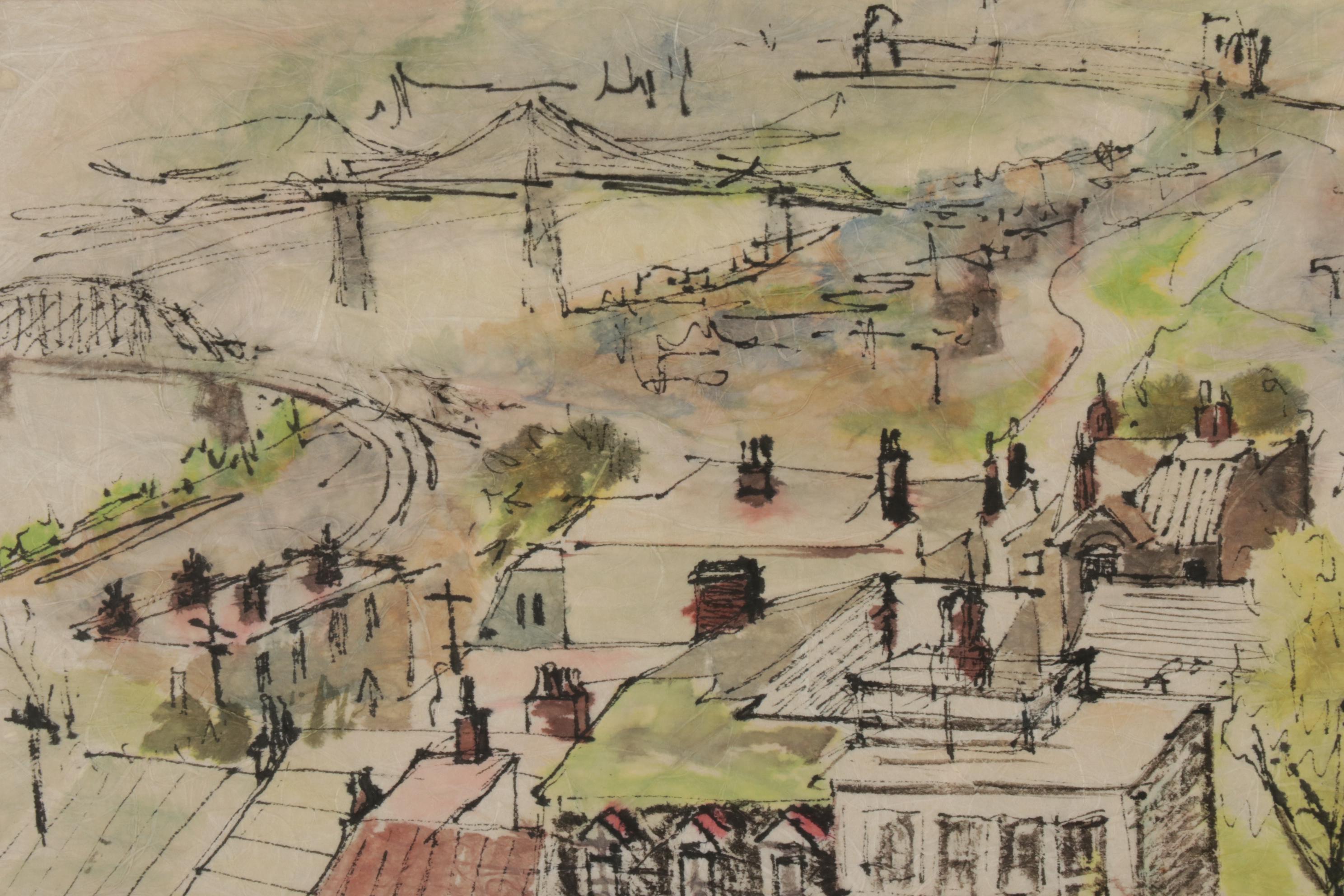 Helen Hyman View of Mount Adams Watercolor Painting, Mid to Late 20th ...