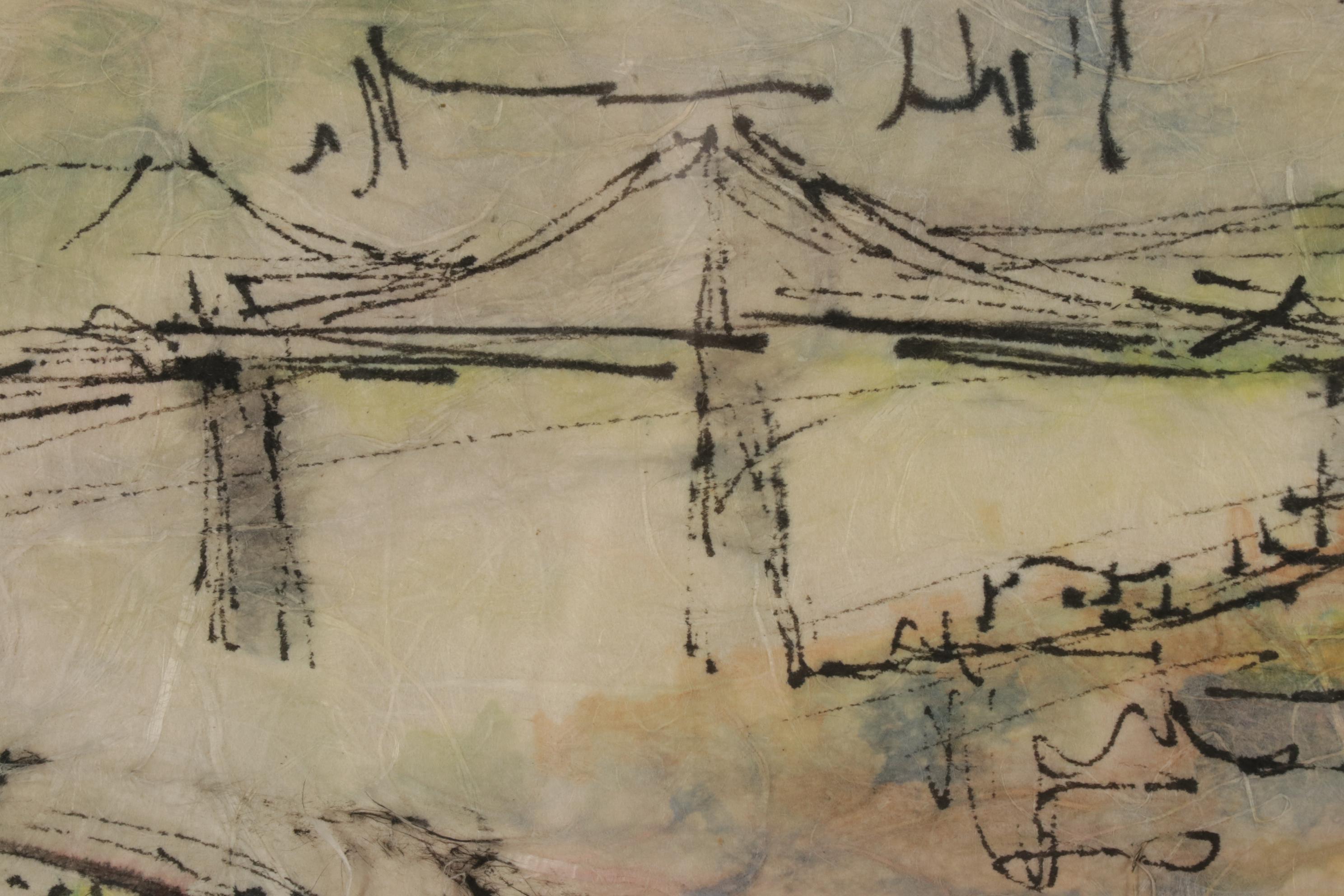 Helen Hyman View of Mount Adams Watercolor Painting, Mid to Late 20th ...