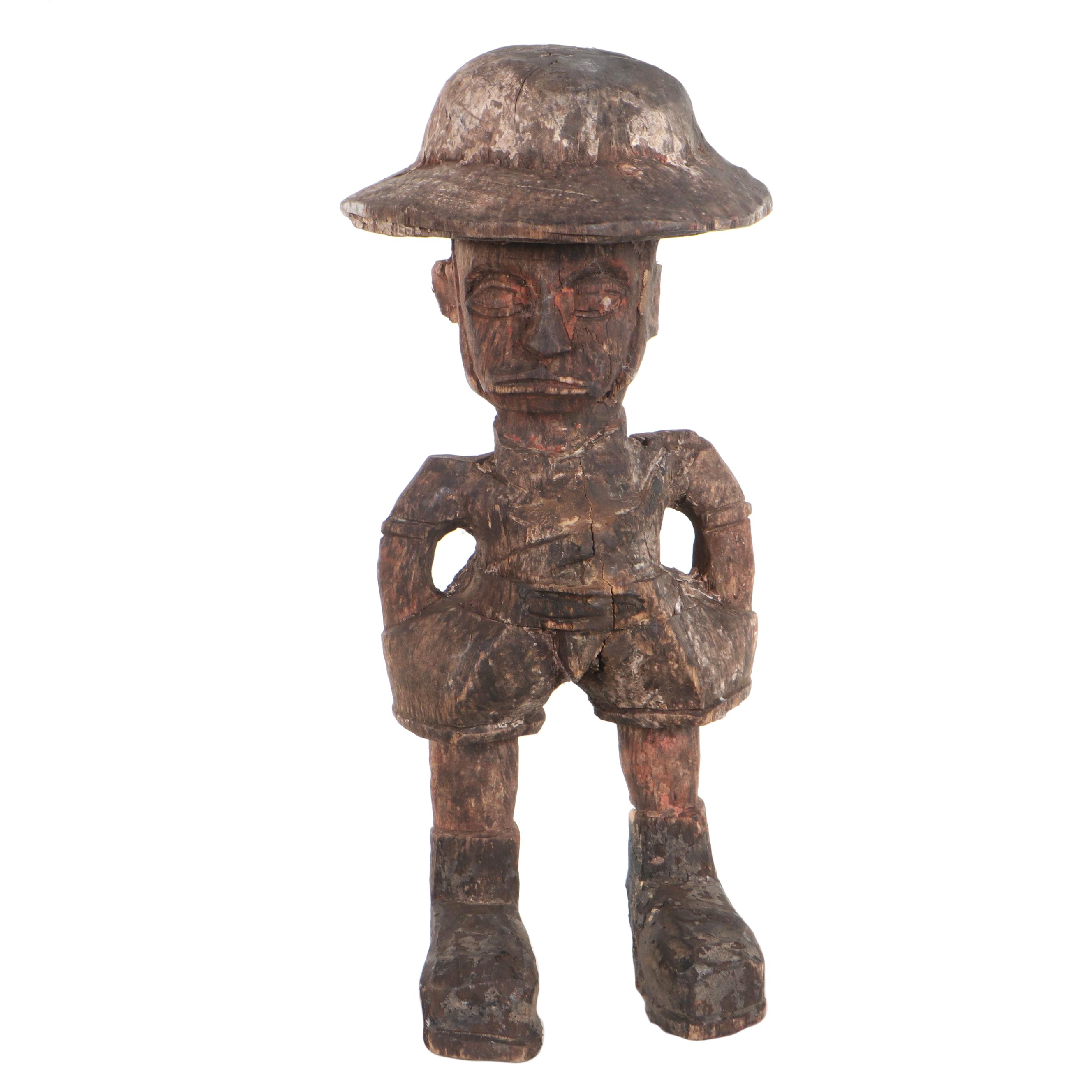 West African Wooden Colonial Style Figure | EBTH