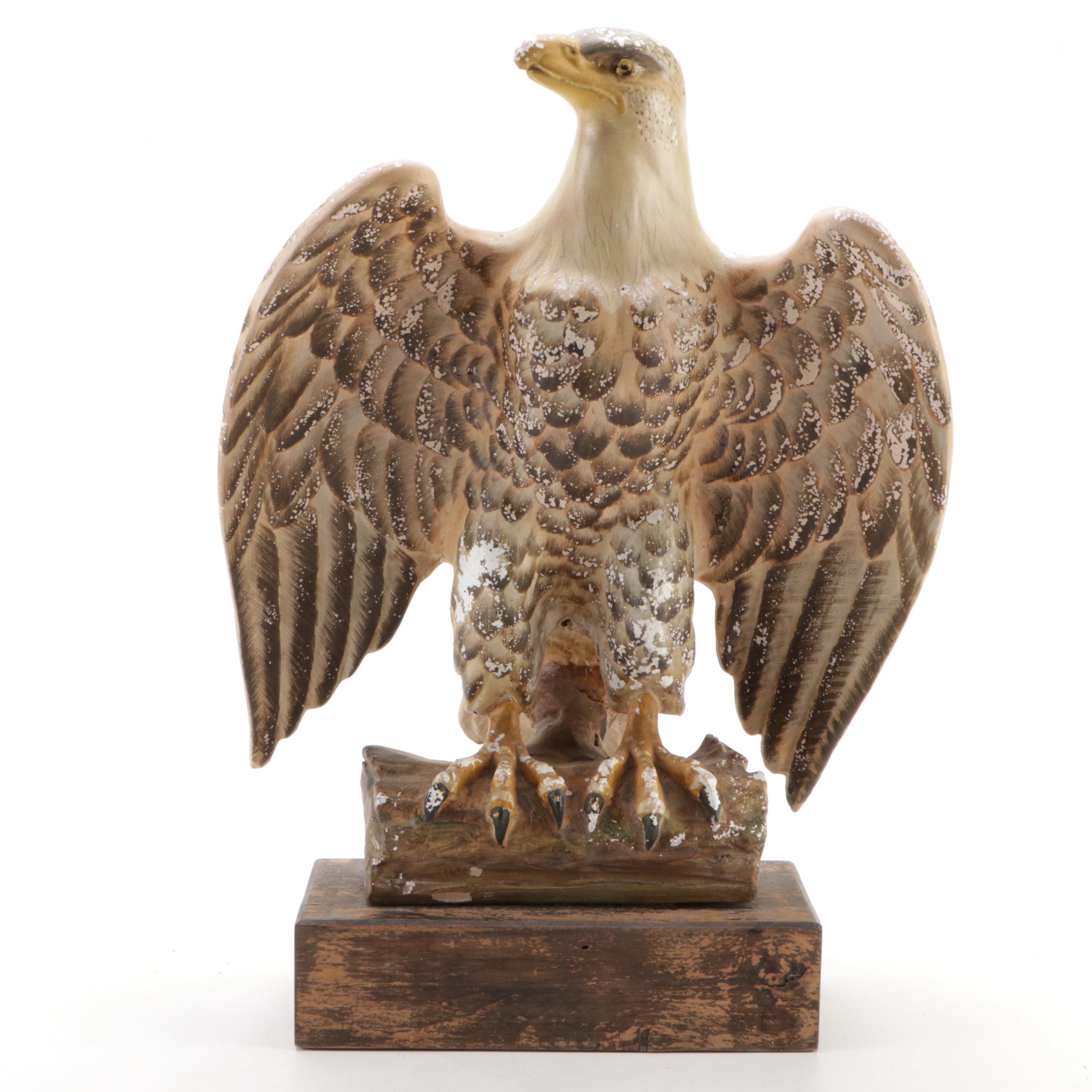 Hand-Painted Ceramic Eagle Figurine | EBTH