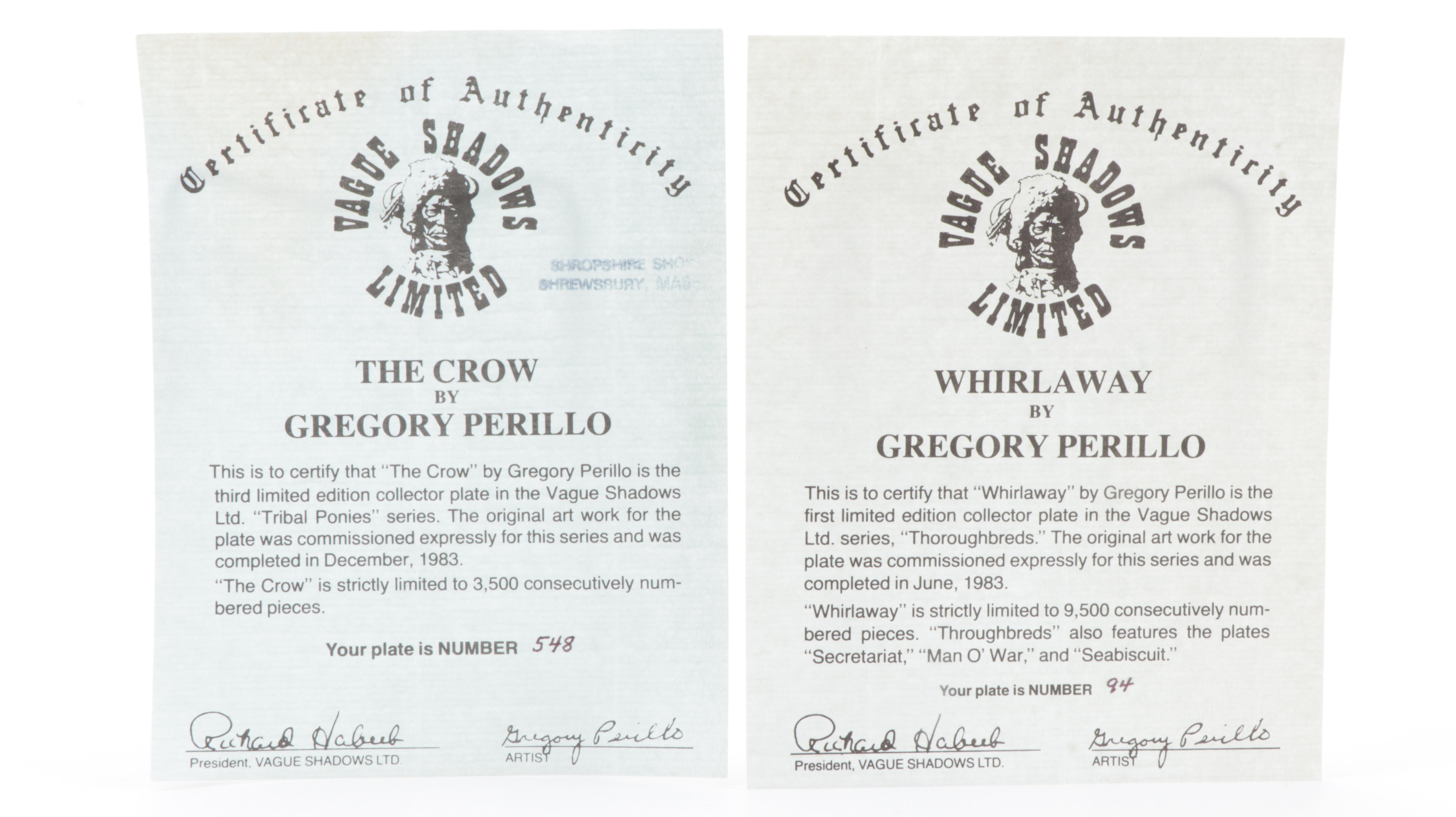 Gregory Perillo for Vague Shadows Equestrian Themed Porcelain Collector ...