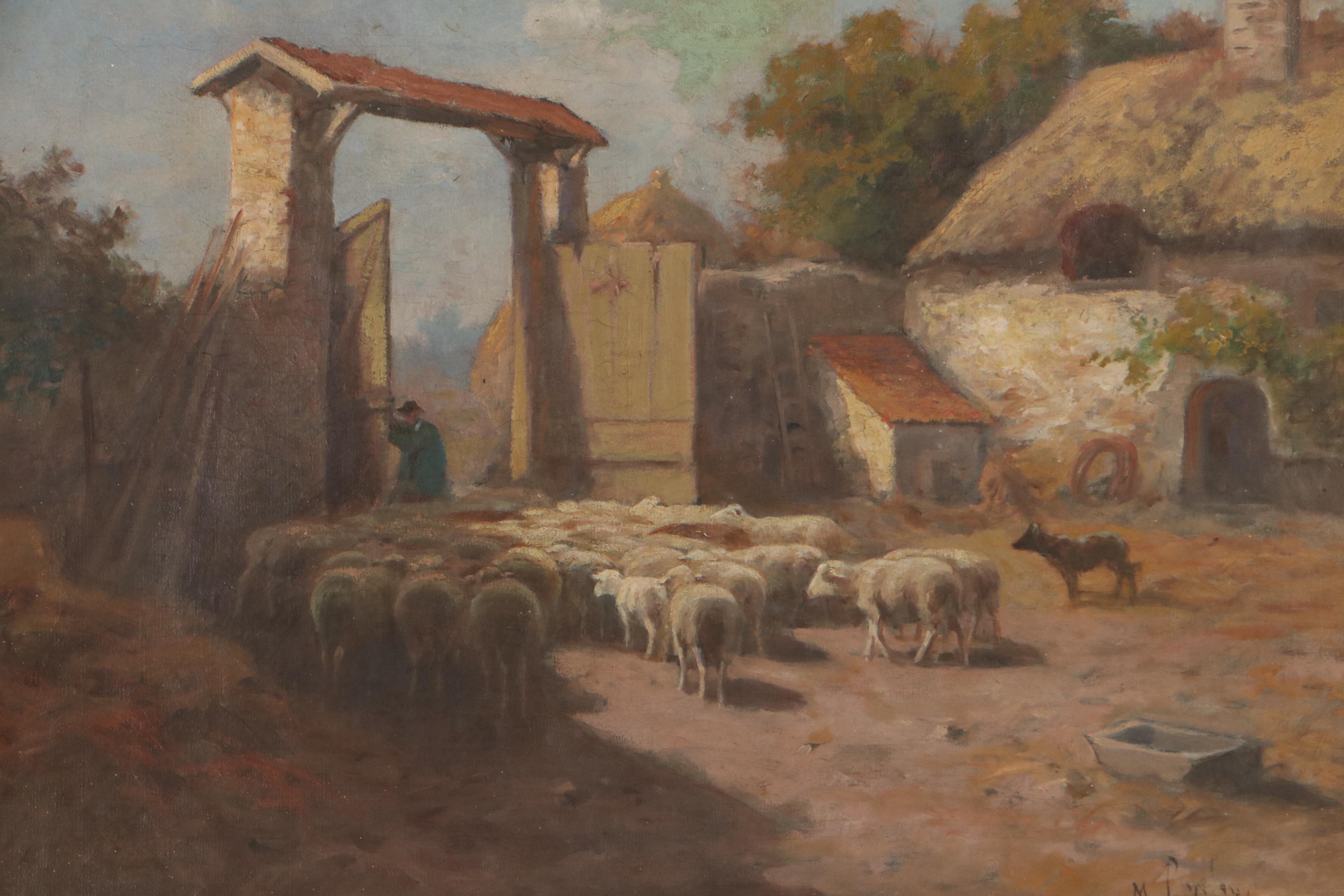 Oil Painting of Shepherd, Late 19th to Early 20th Century | EBTH