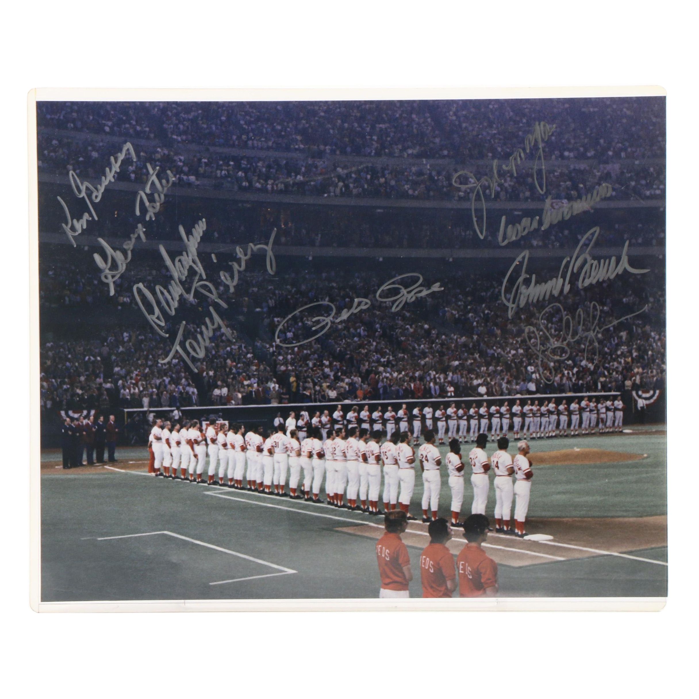 1975-76 Cincinnati Reds "Big Red Machine" Signed Photo Print, Bench COA ...