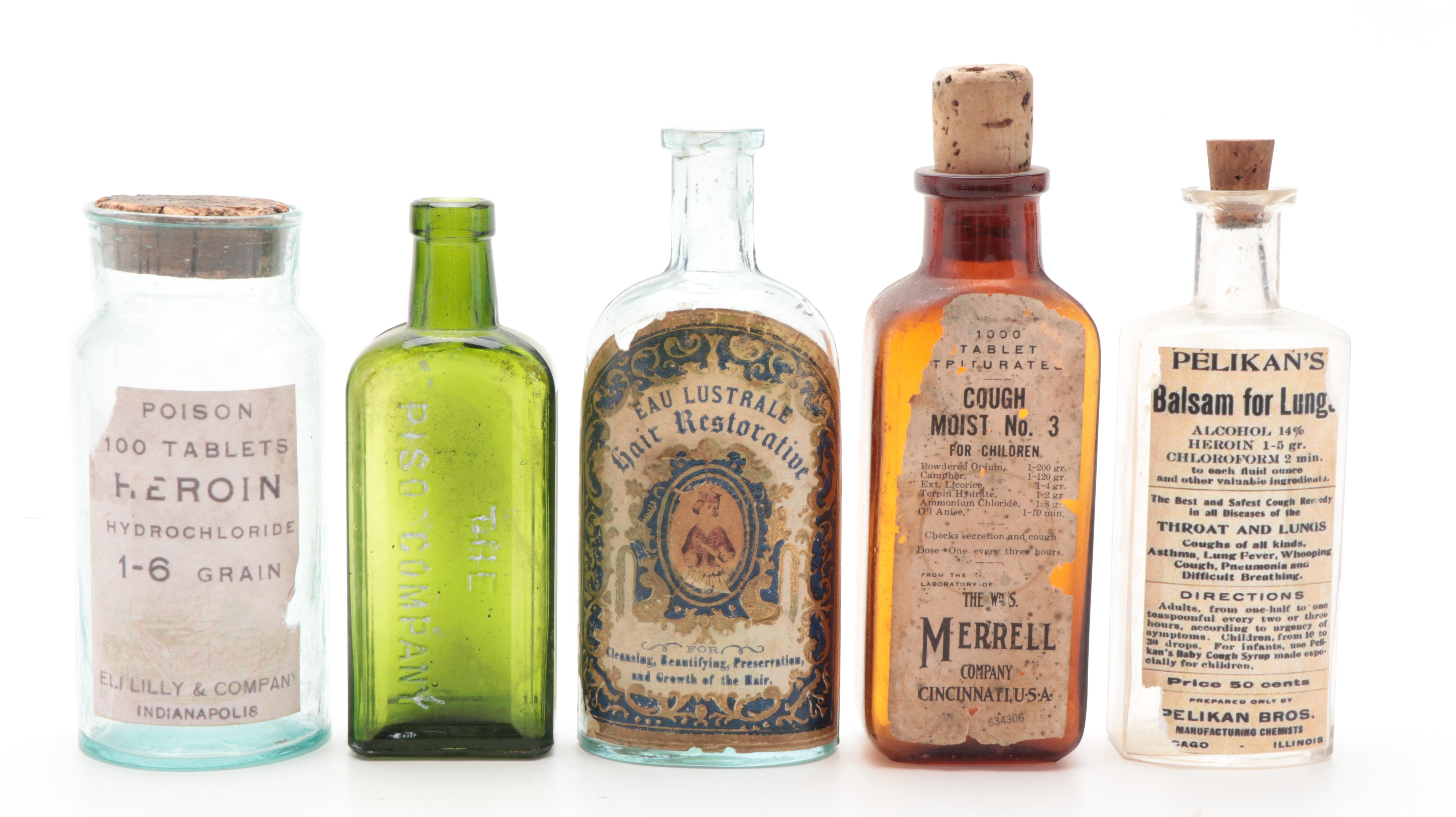 Glass Opium, Heroin, Aspirin and Other Medicine Bottles | EBTH