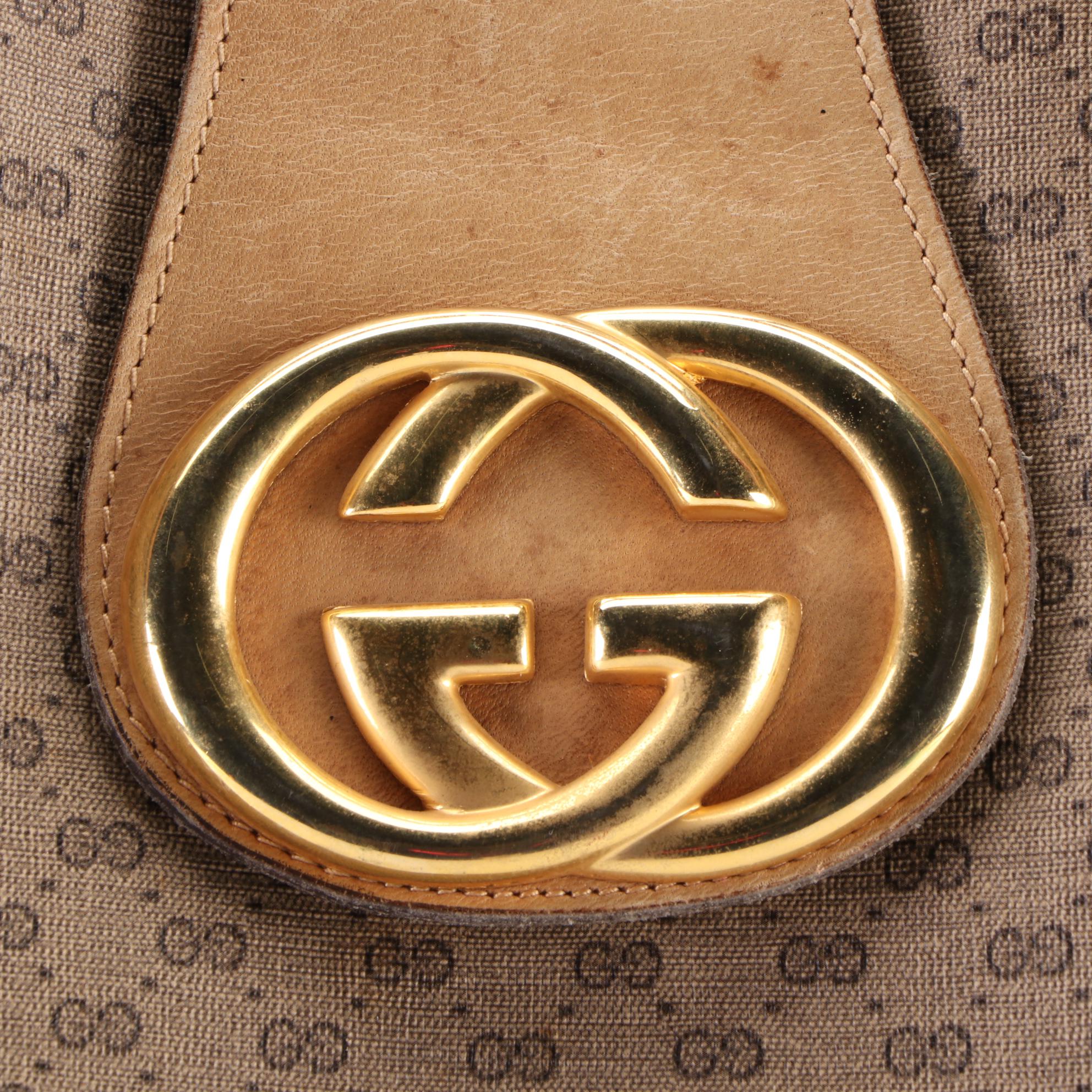 Gucci Tote Bag in Micro GG Supreme Canvas and Leather Trim, 1960s | EBTH