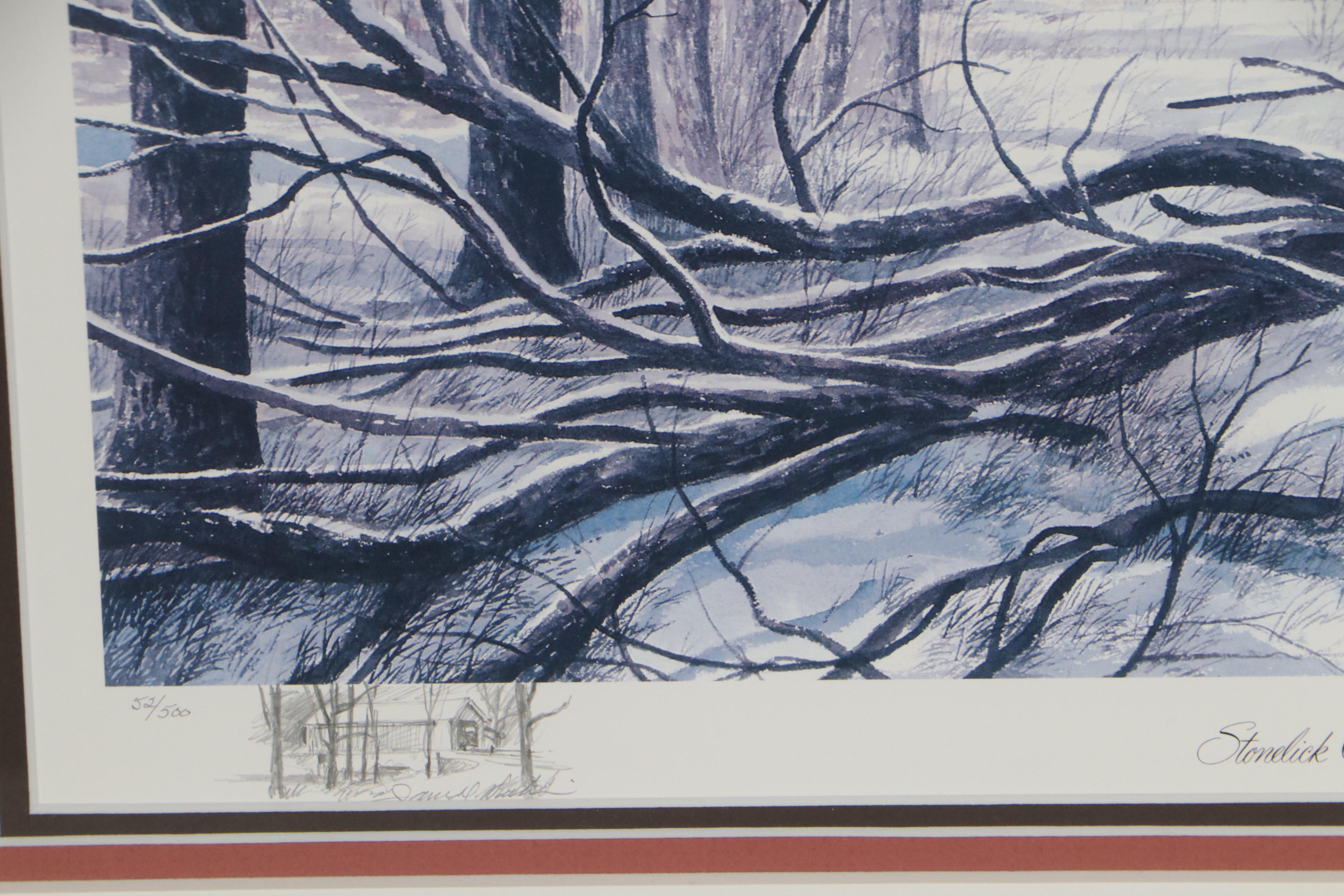 James D. Werline Offset Lithograph "Stonelick Covered Bridge" | EBTH