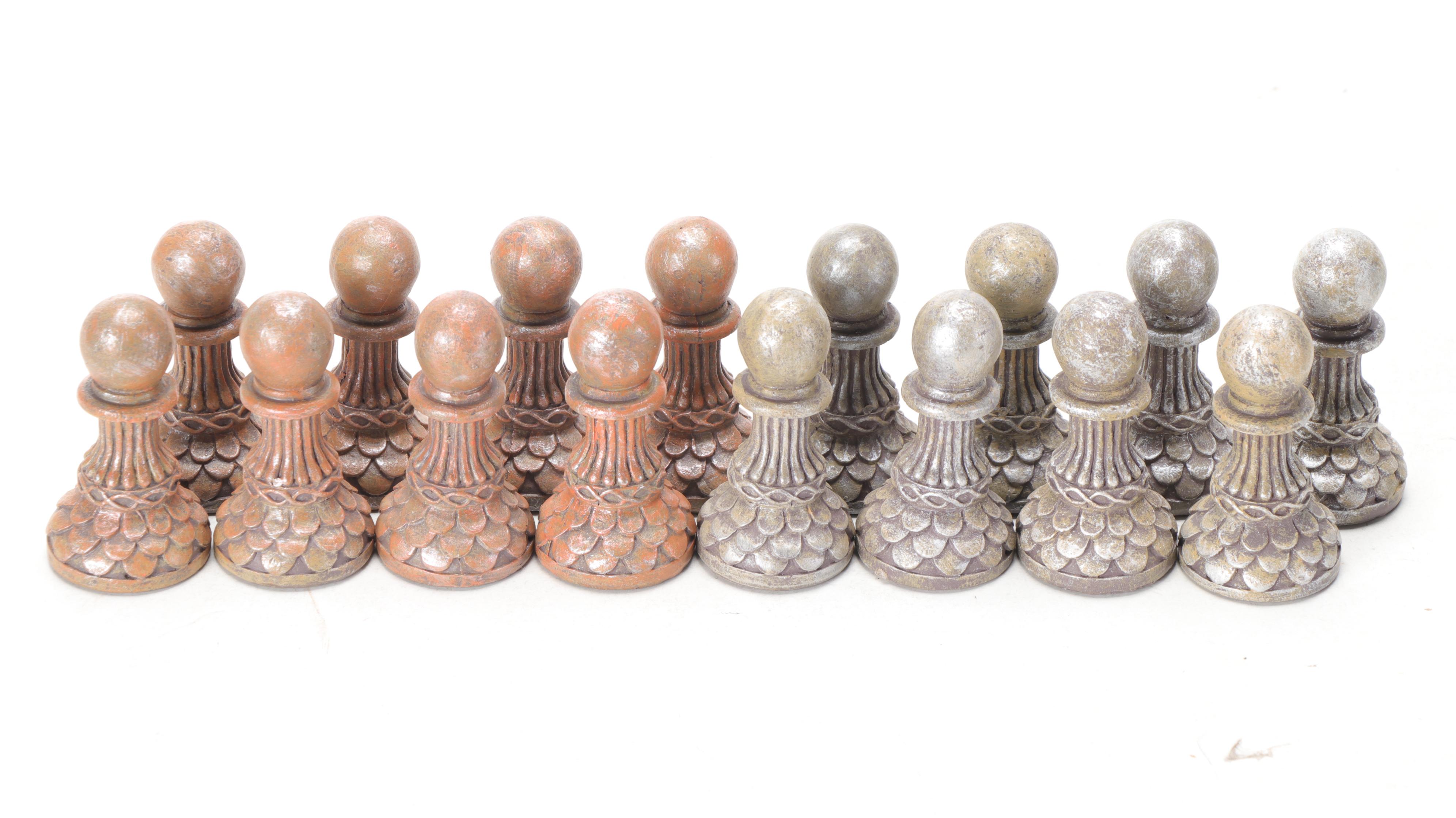 Polyresin Baroque Chess Set with Drawers | EBTH