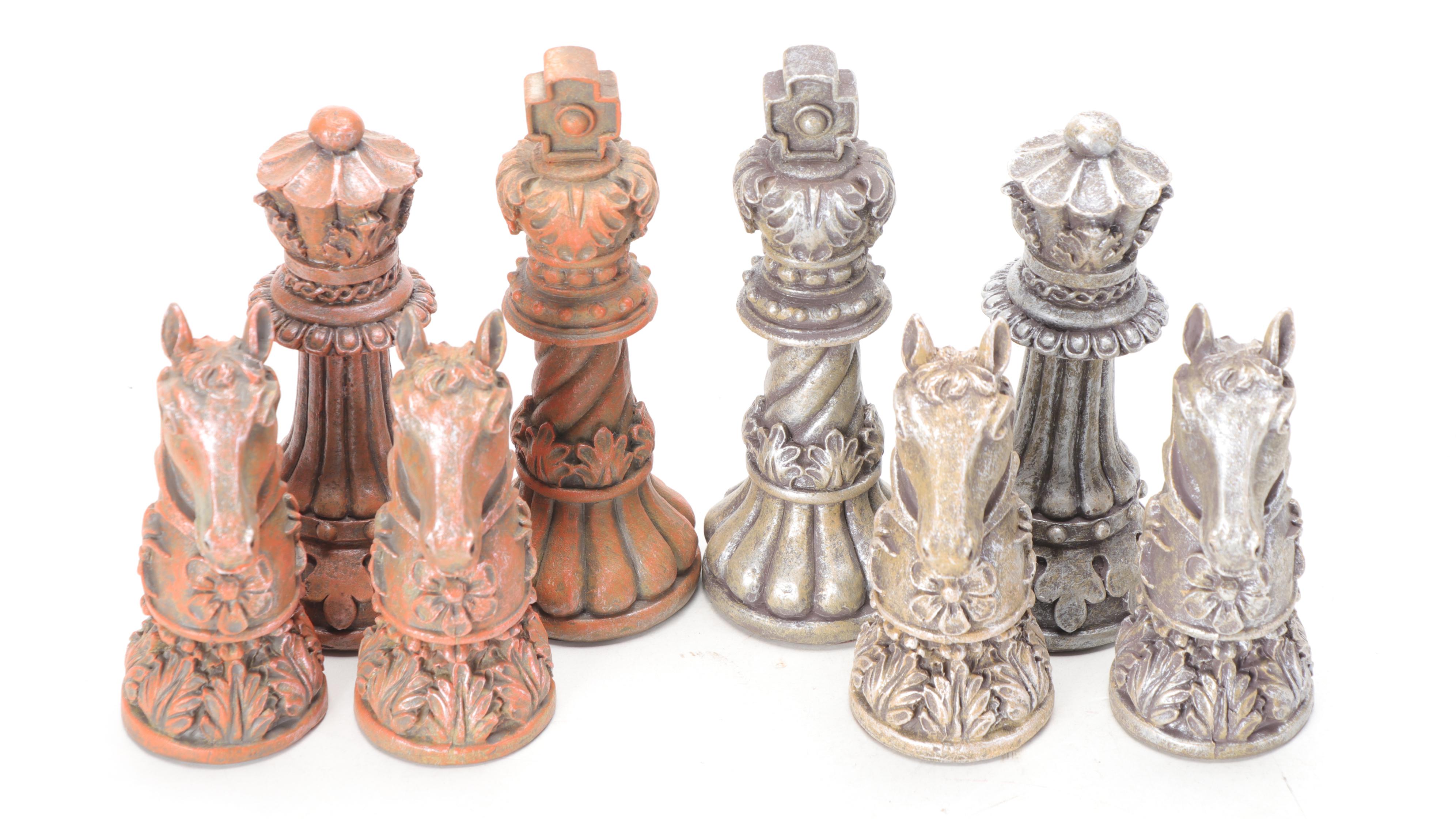 Polyresin Baroque Chess Set with Drawers | EBTH