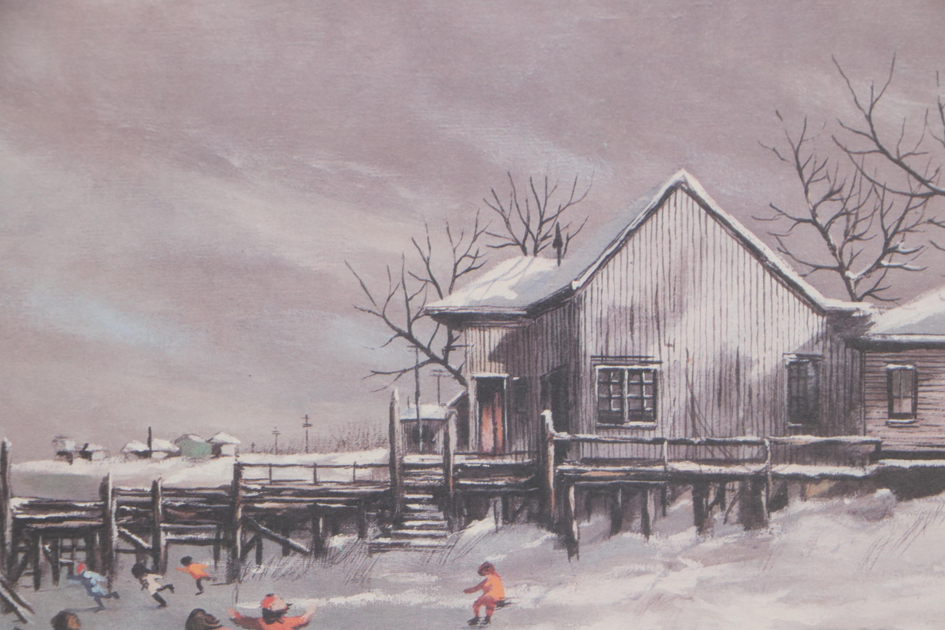 Robert Fabe Offset Lithograph of Winter Scene, Late 20th Century | EBTH