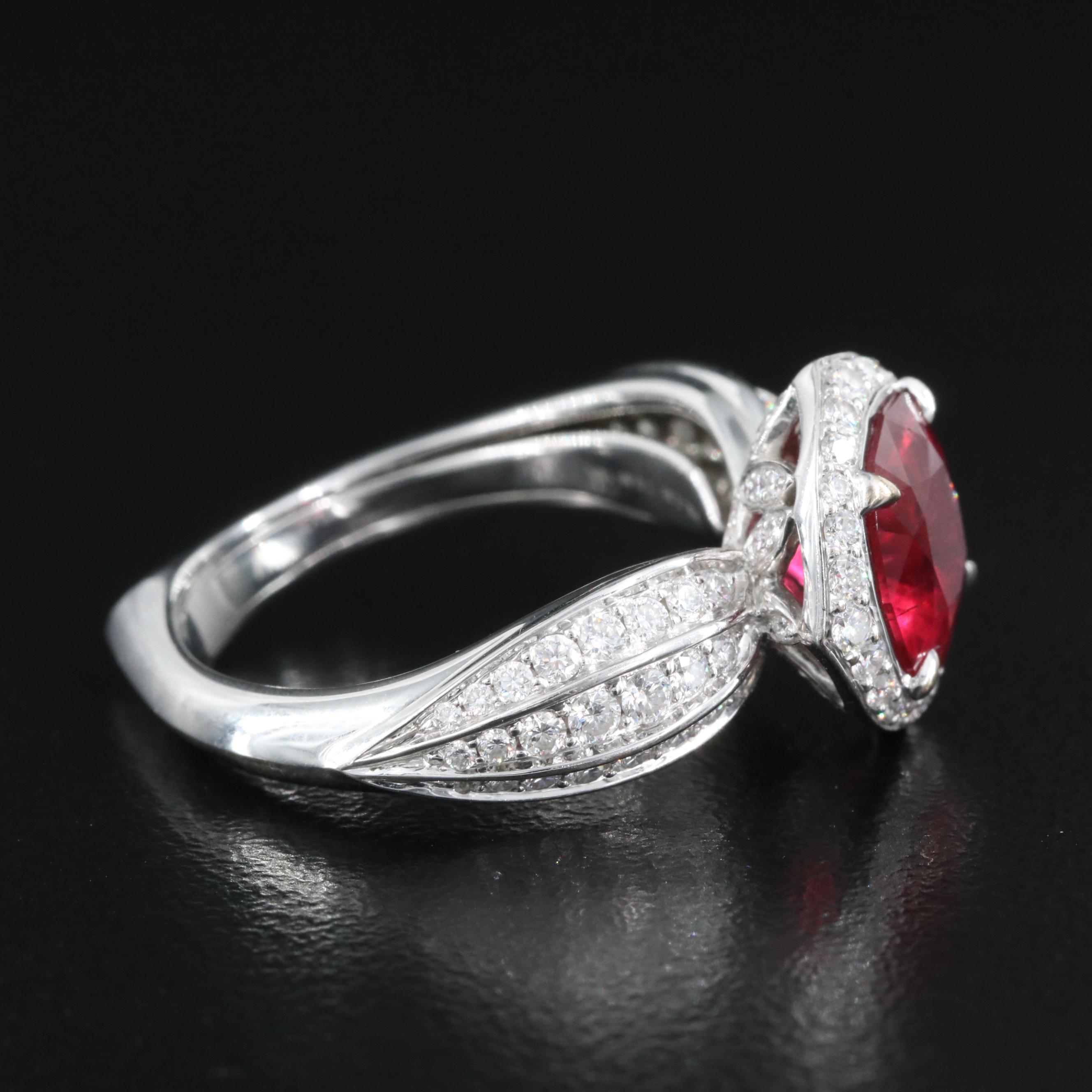 Kat Florence 18K Rubelite and Diamond Halo Ring | EBTH