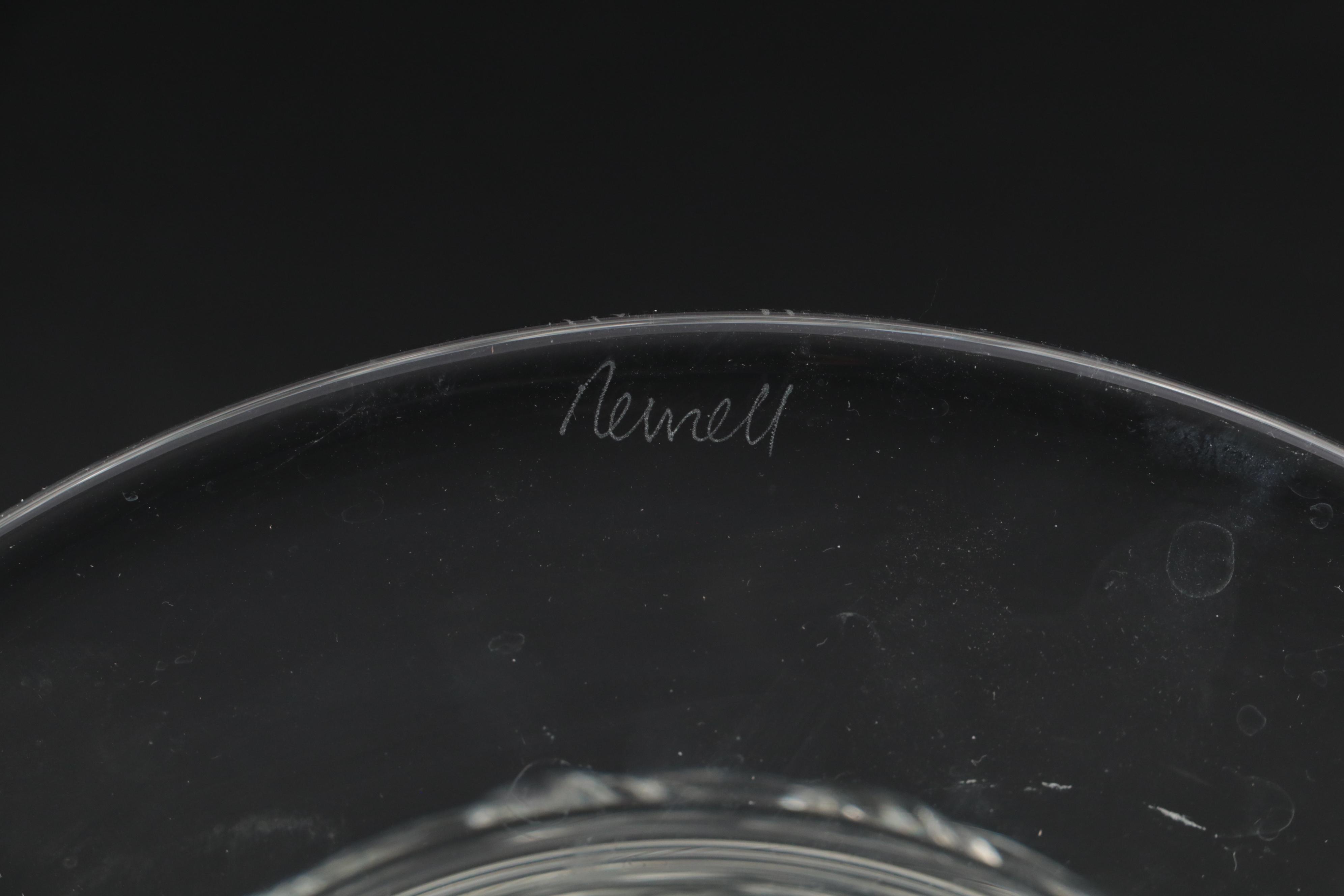 Steven Newell Signed Glass Bowl with Crystal Vase | EBTH