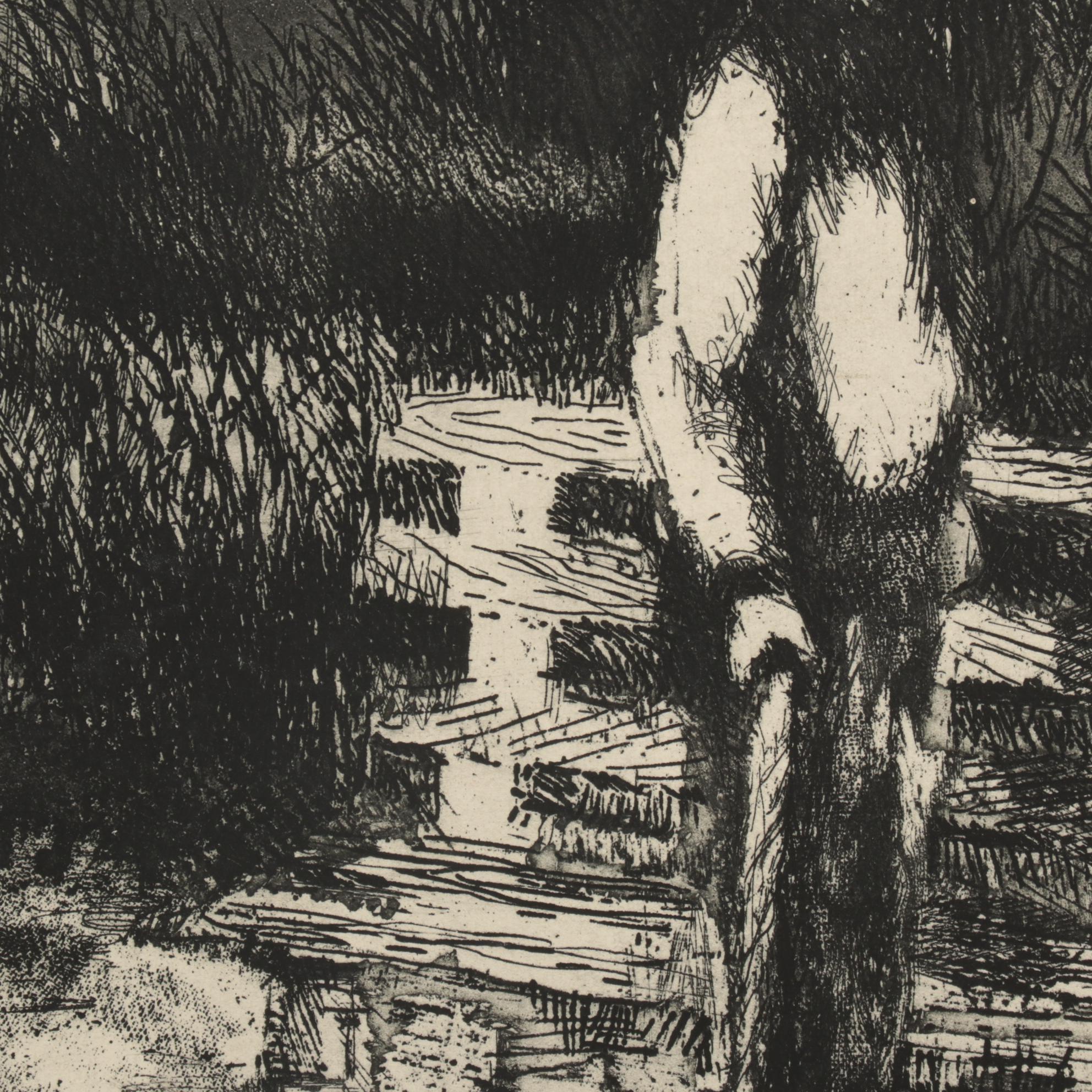 Jean Pierre Michel Etching With Aquatint "L'Homme Solitaire," 1964 | EBTH