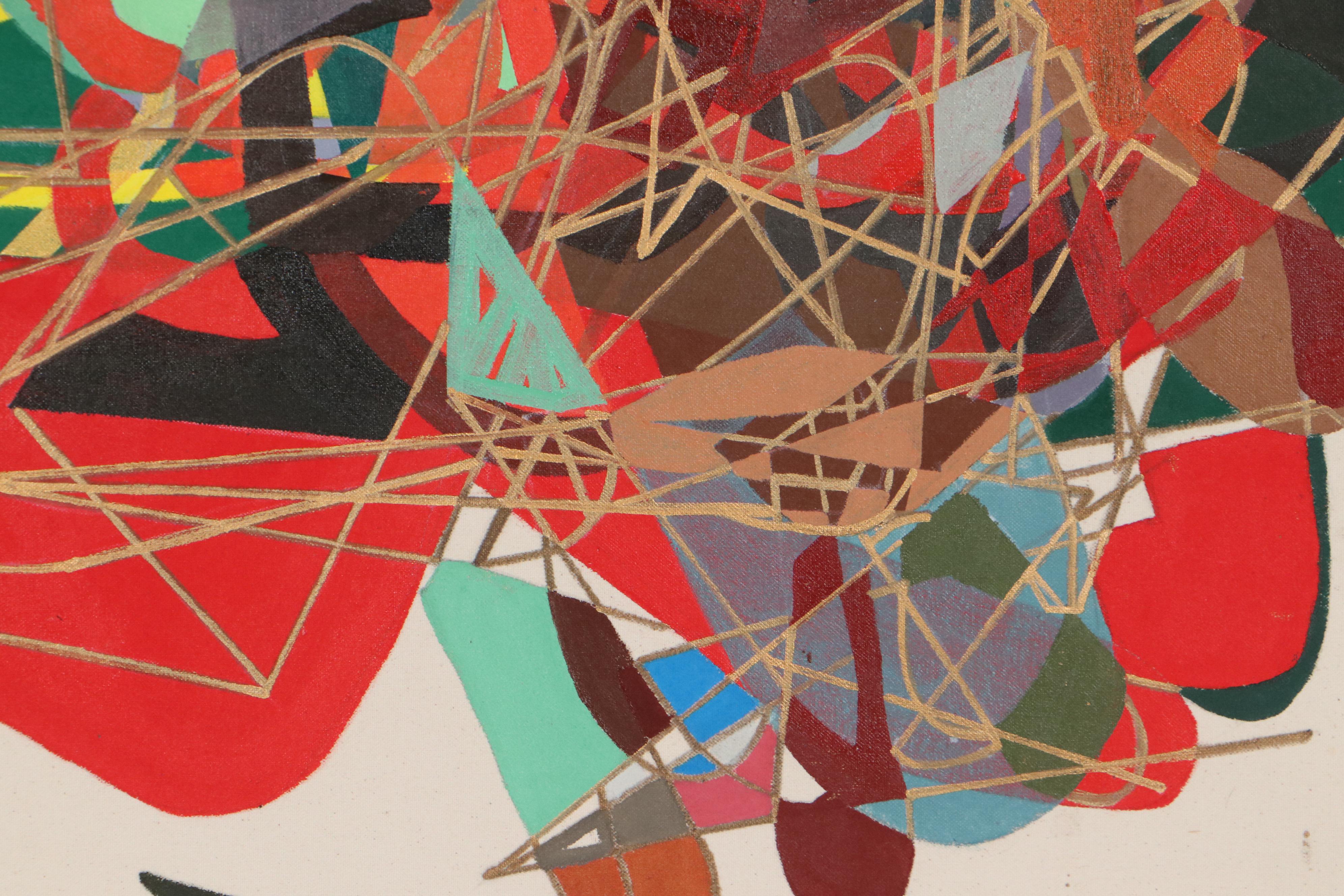 Abstract Acrylic Painting "Organized Clutter," 21st Century | EBTH