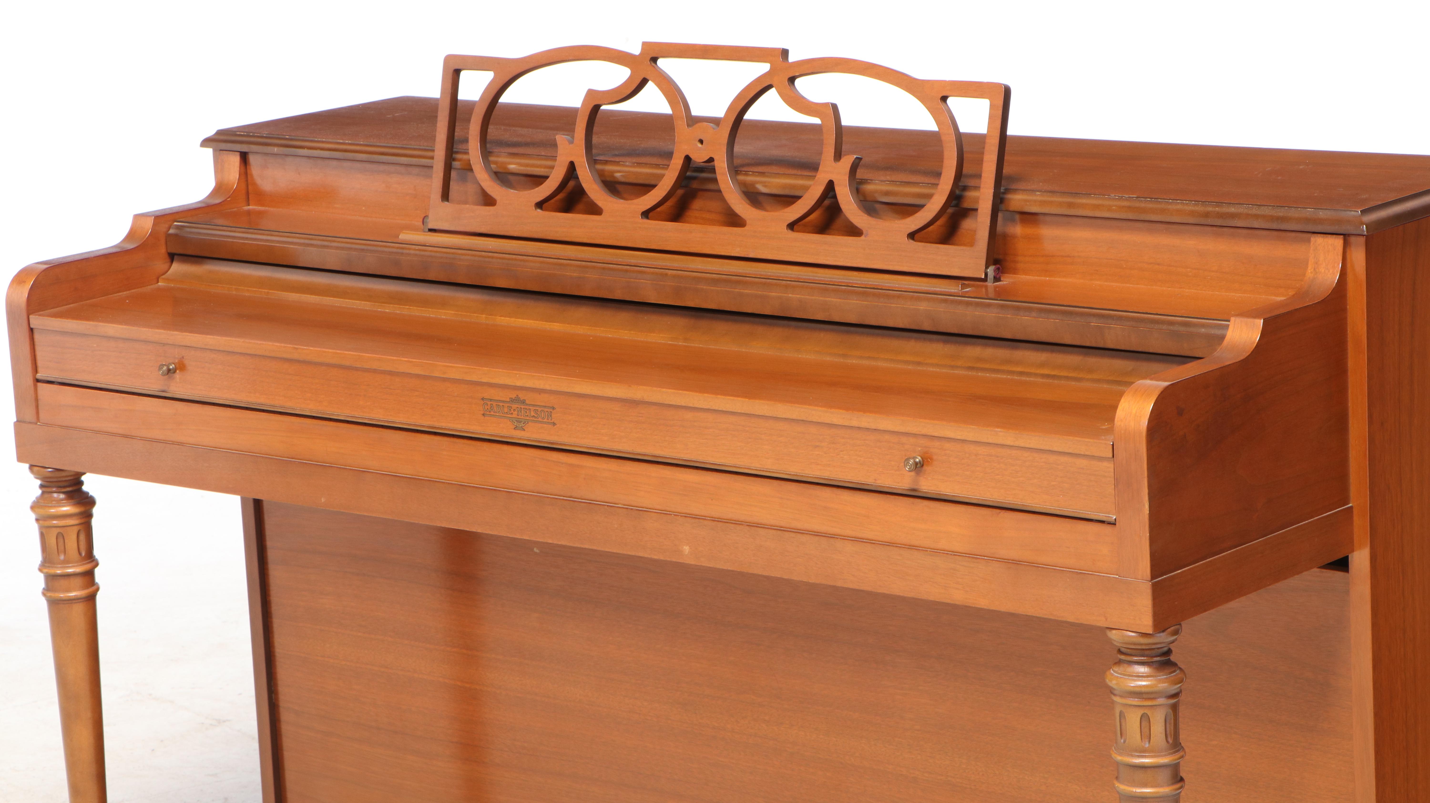 Cable-Nelson Walnut Upright Piano with Matching Bench, Early 1960s | EBTH