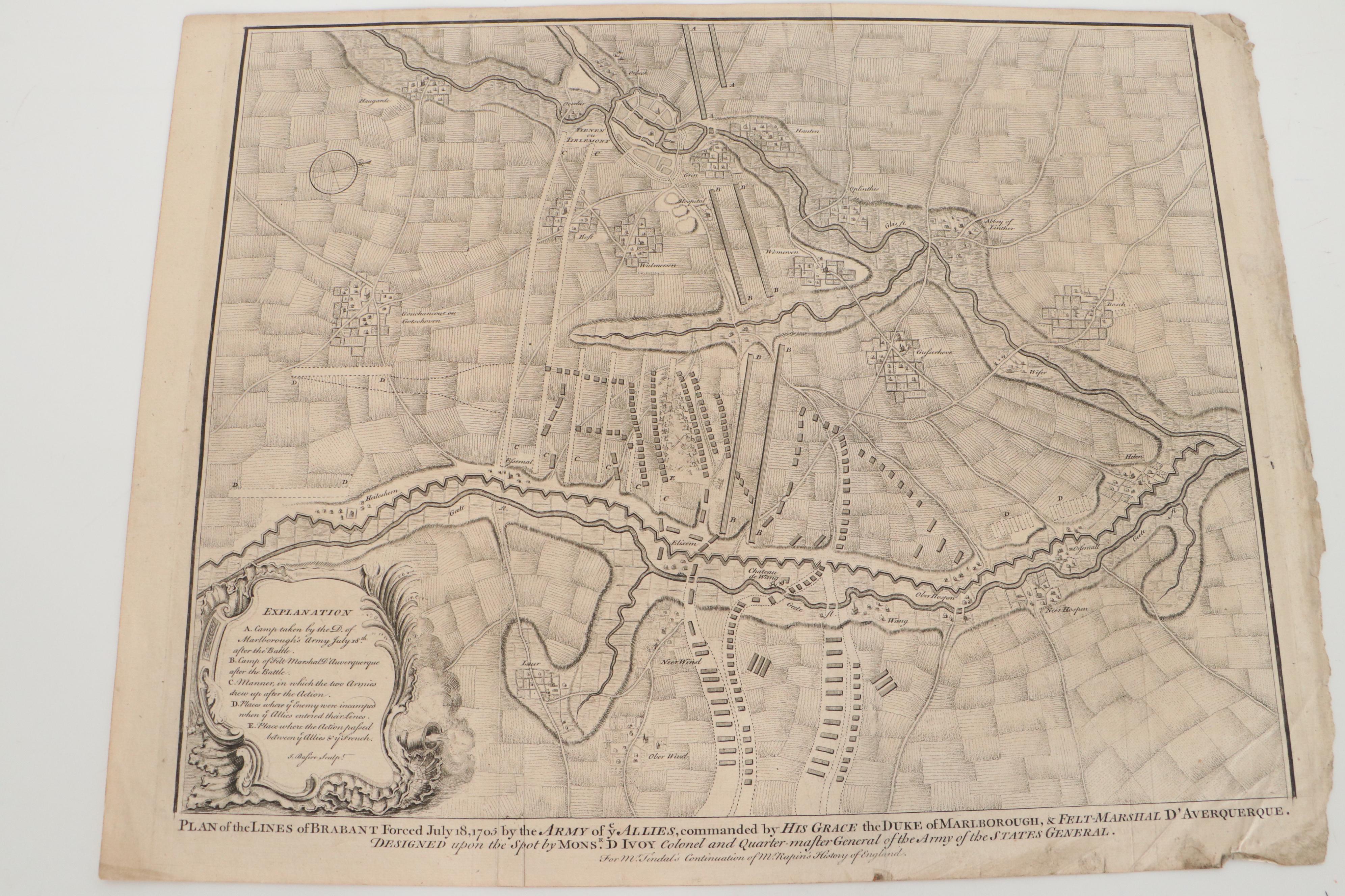 James Basire Engraving Map of Aeth City Plan, Mid-18th Century and More ...