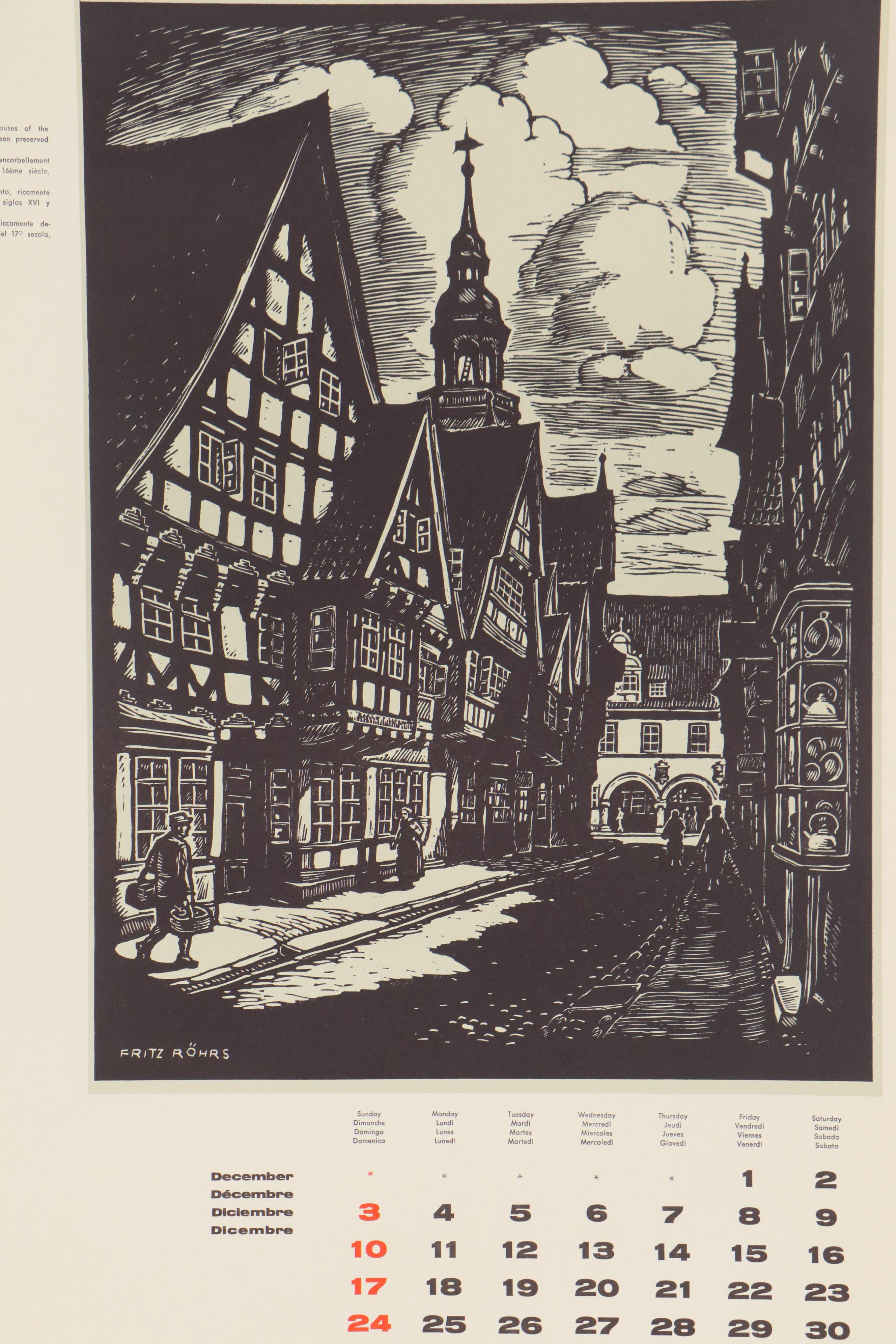 Dragoco Inc. Fritz Röhrs Calendar Plates, 1961 | EBTH