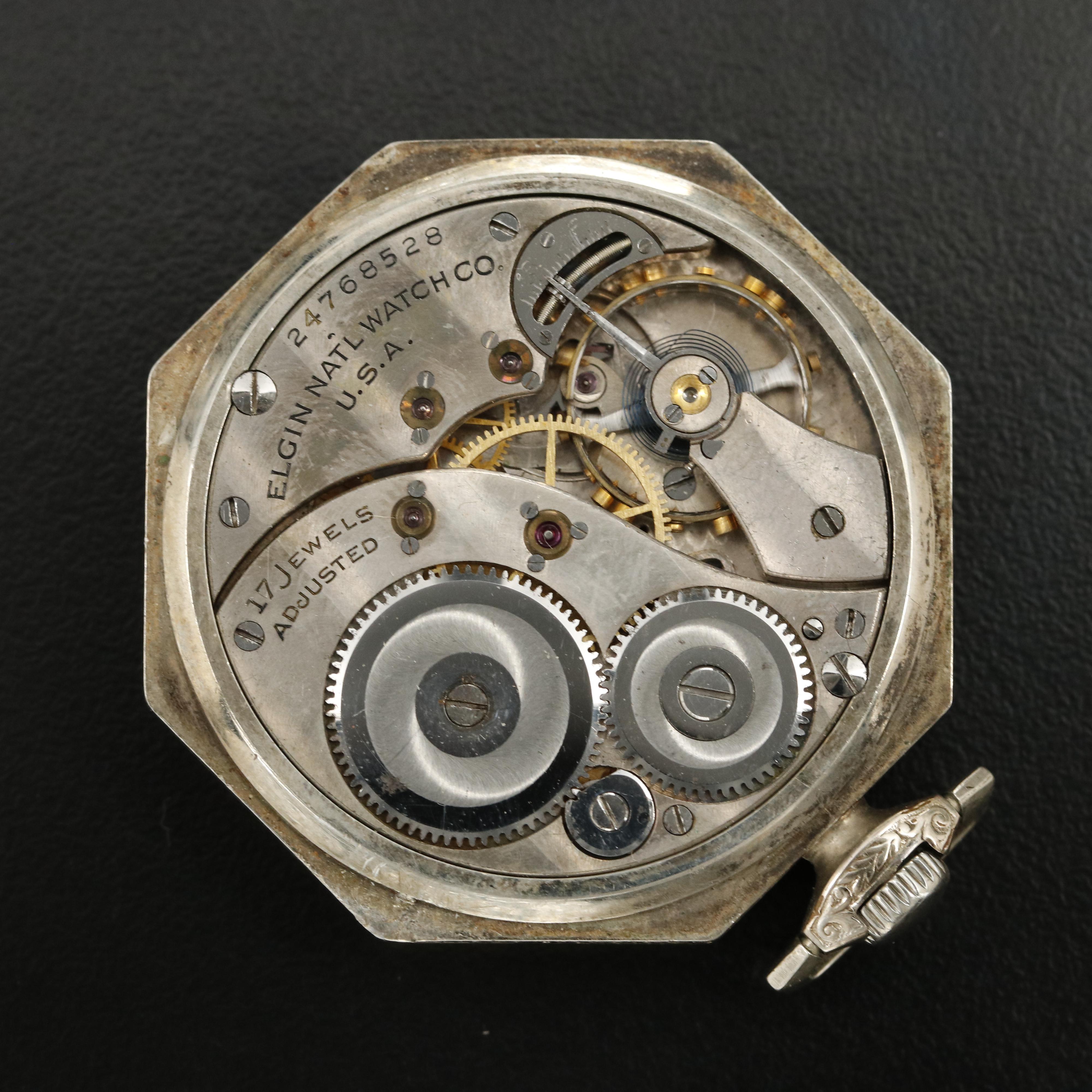 Elgin Art Deco Octagonal Shaped Pocket Watch | EBTH