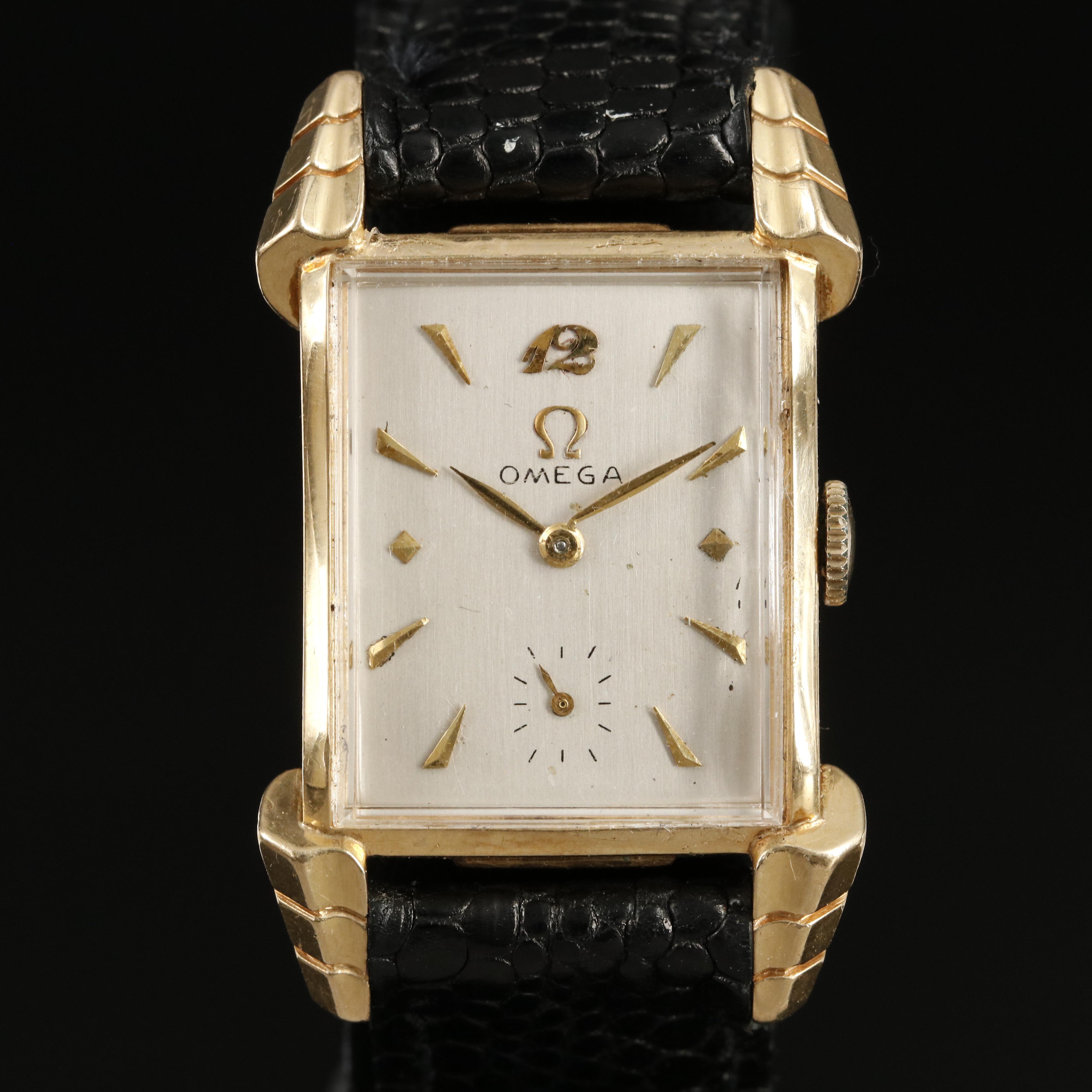 Vintage 14K Omega Fancy Lugs Wristwatch | EBTH