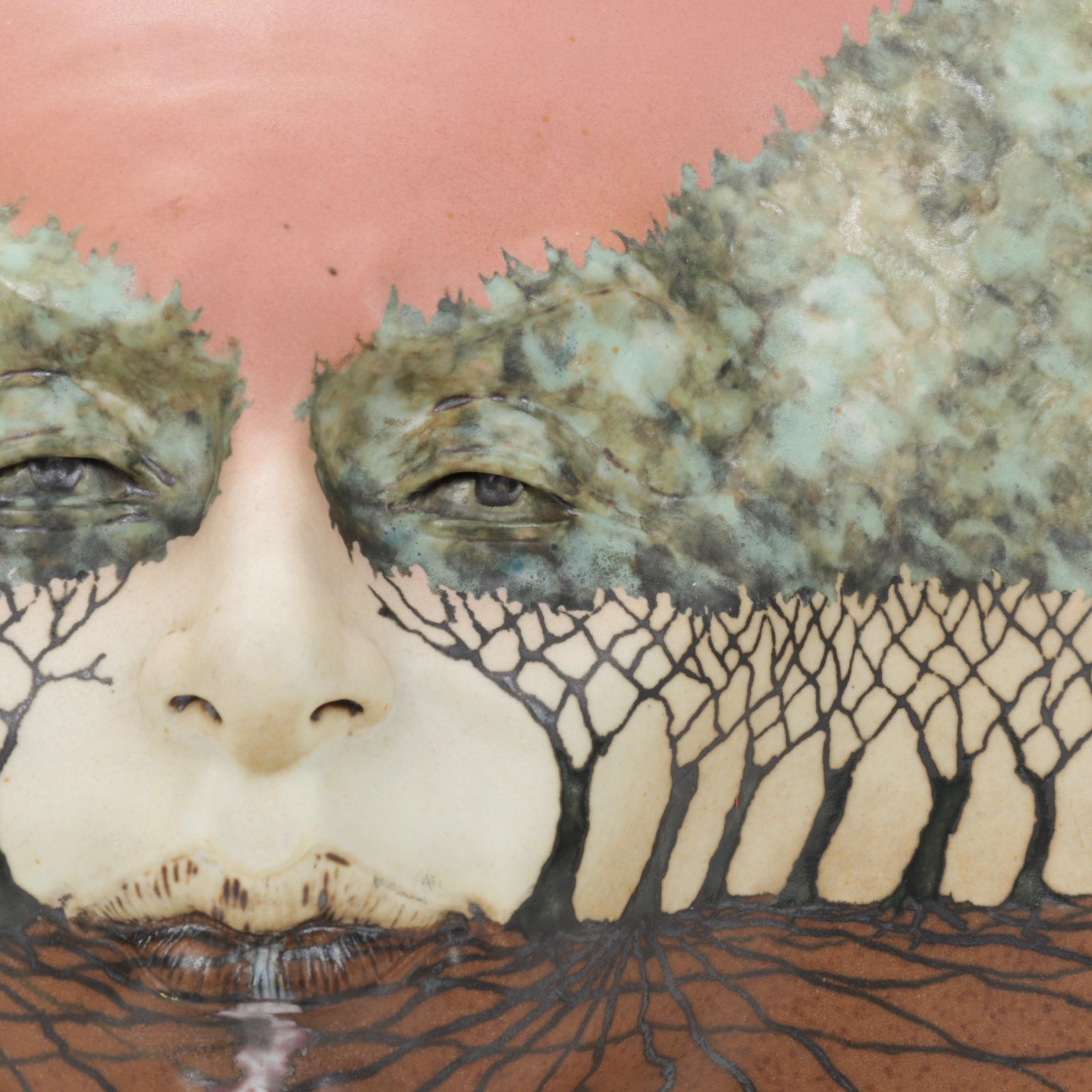 Michael Barnes Hand-Painted Porcelain Wall Sculpture of Face, 2006 | EBTH