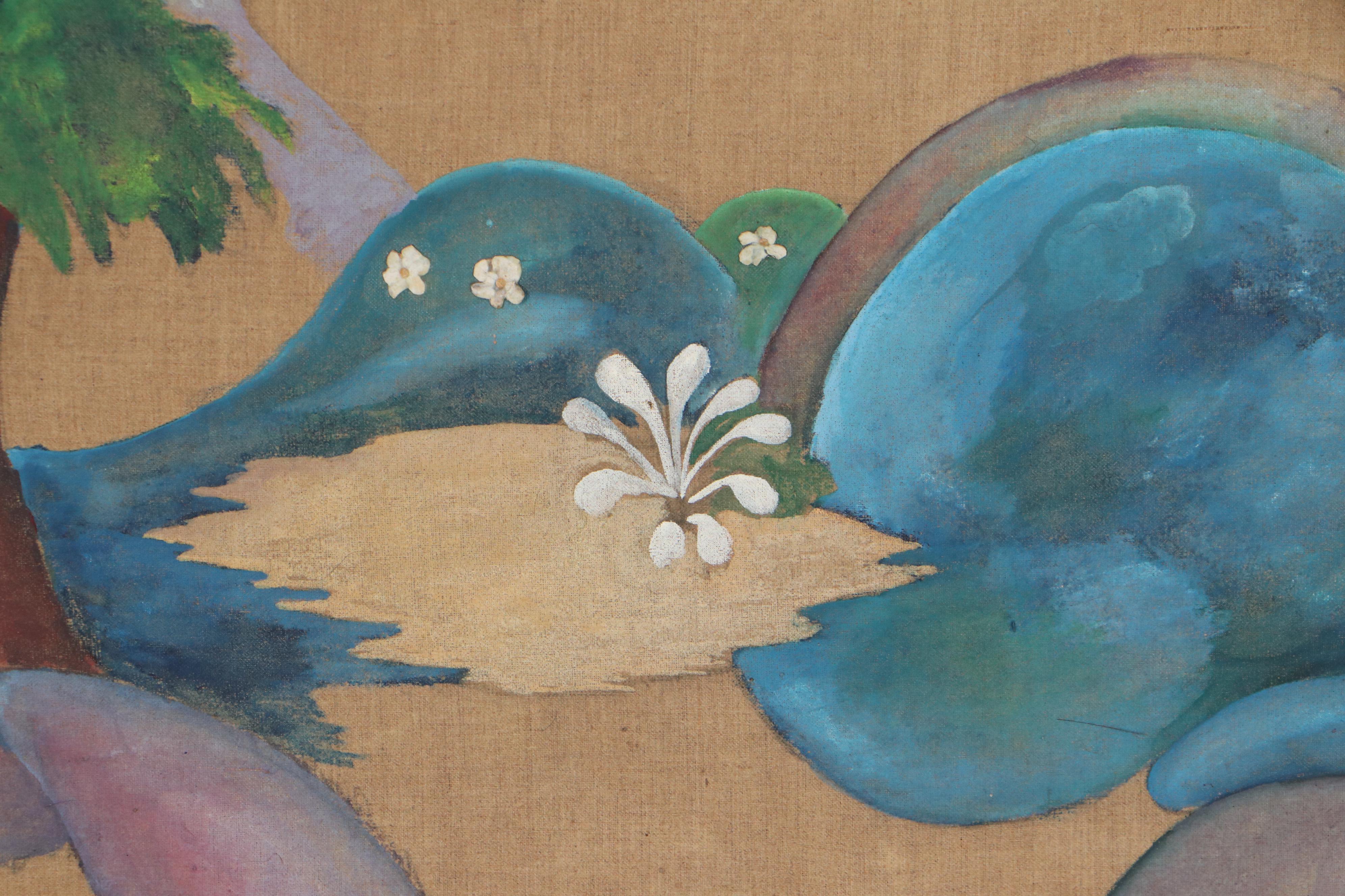 Jay Schlesinger Surreal Coastal Scene Oil Painting, 1969 | EBTH