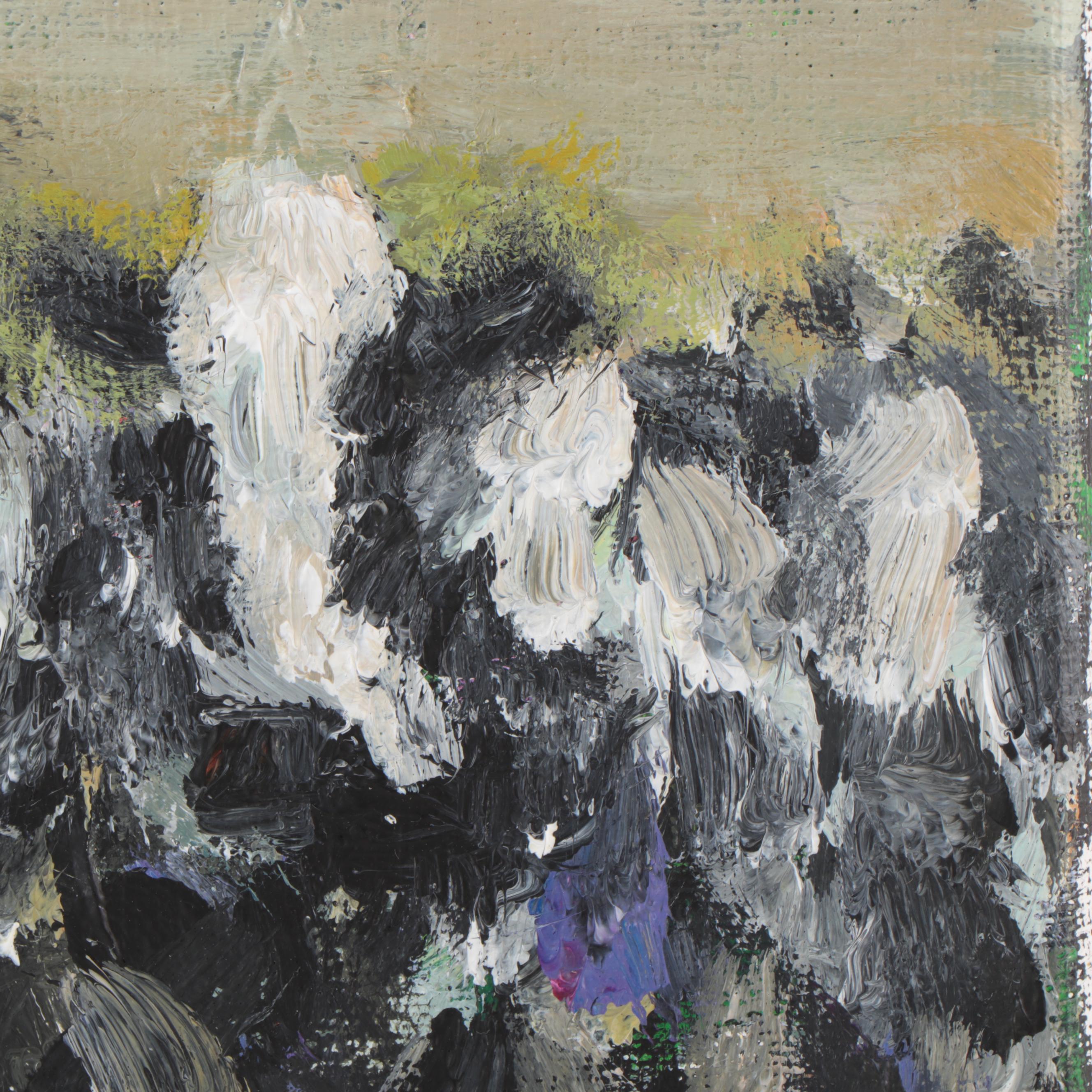 Sam Raines Acrylic Painting of Cows, 21st Century | EBTH