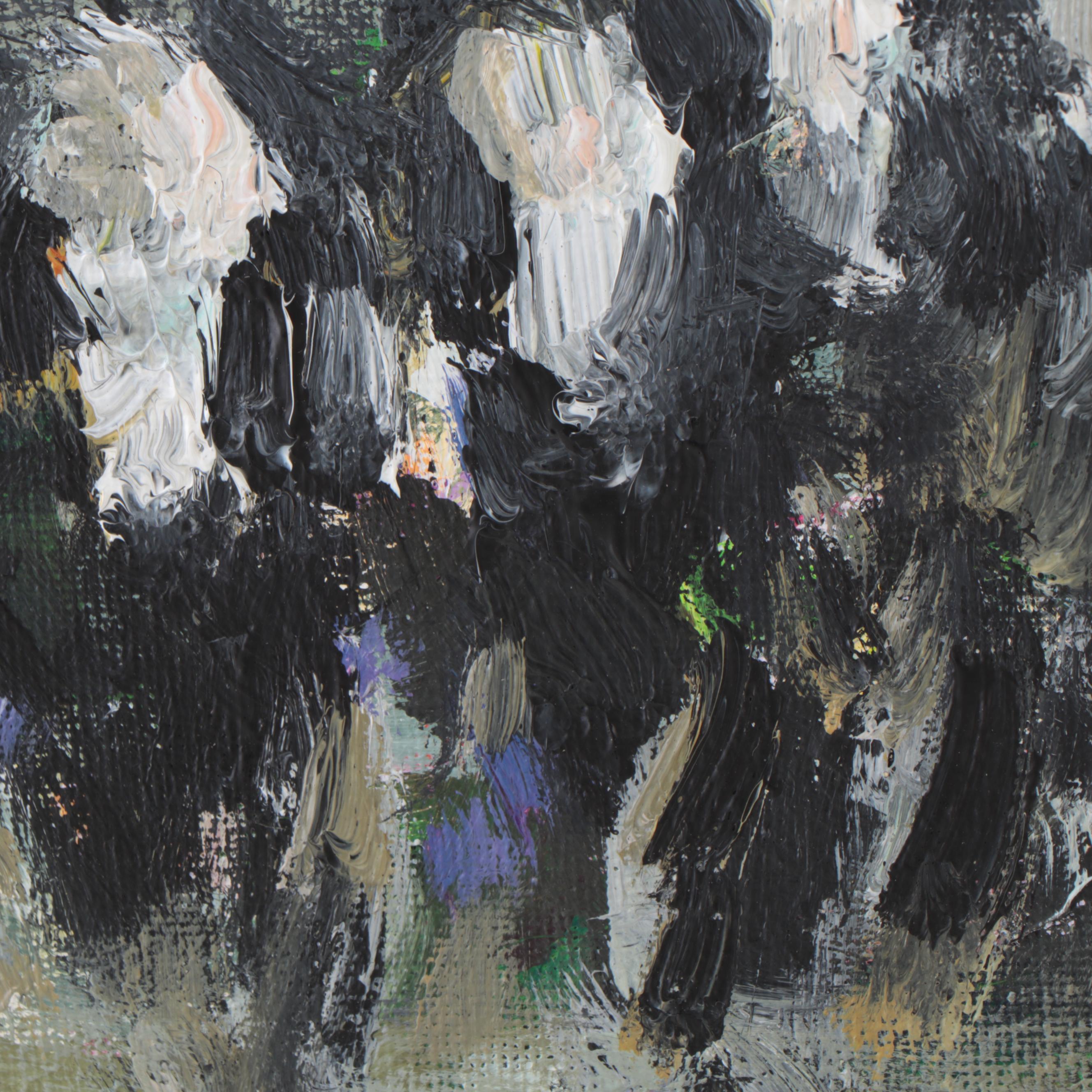 Sam Raines Acrylic Painting of Cows, 21st Century | EBTH