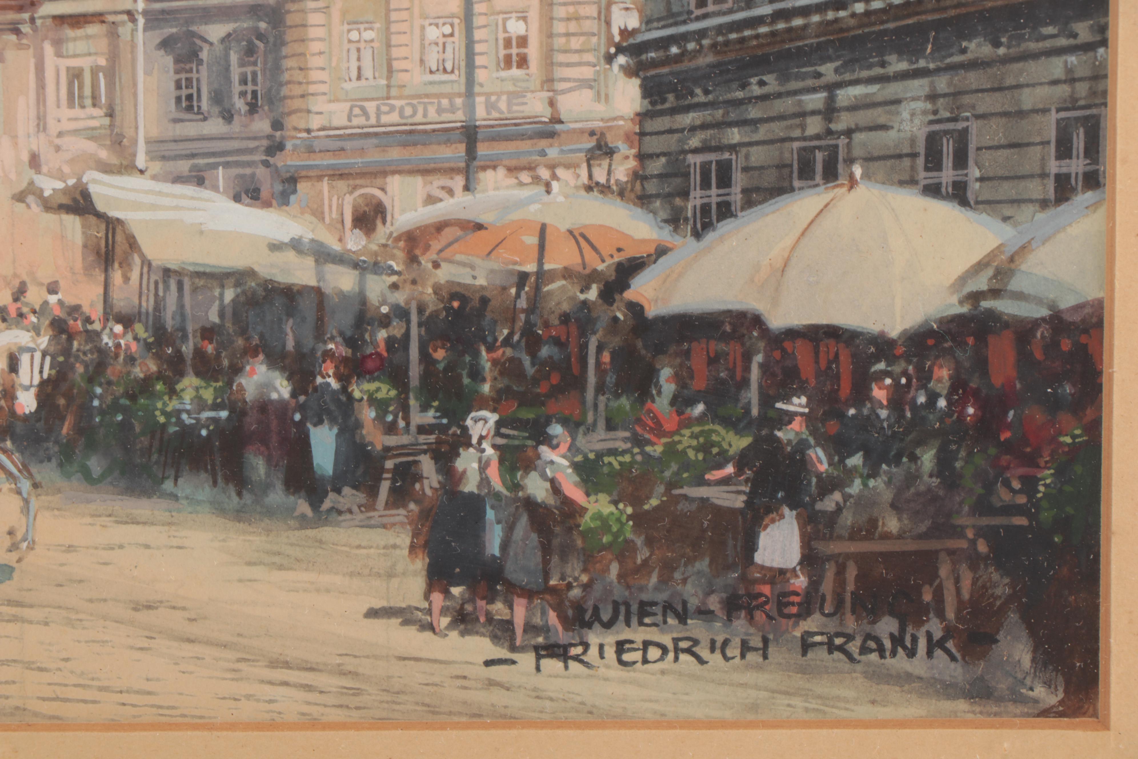 Friedrich Frank Gouache and Watercolor Painting "Wien-Freiung" | EBTH