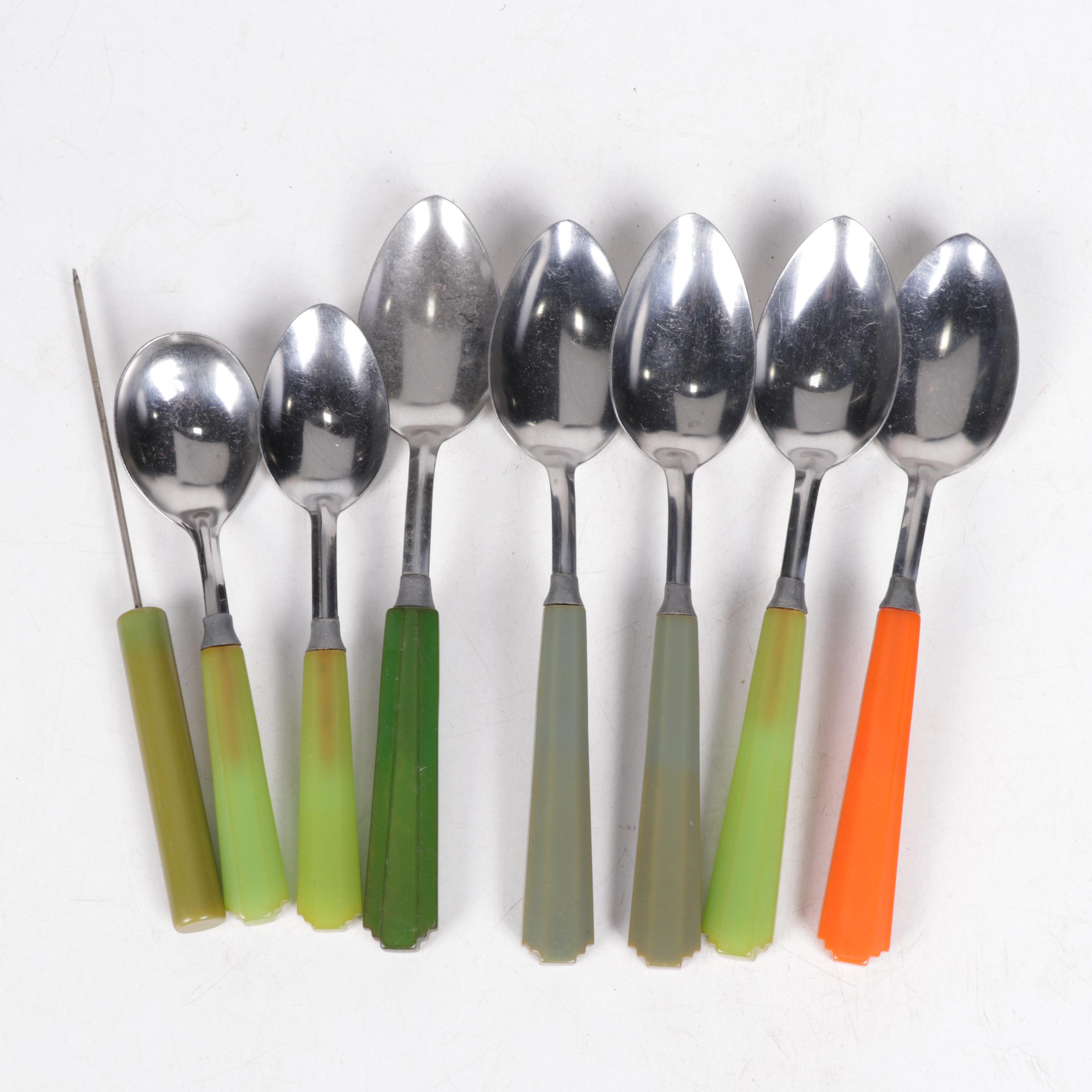 Androck Art Deco Bakelite Flatware and Serving Utensils, Early to Mid ...