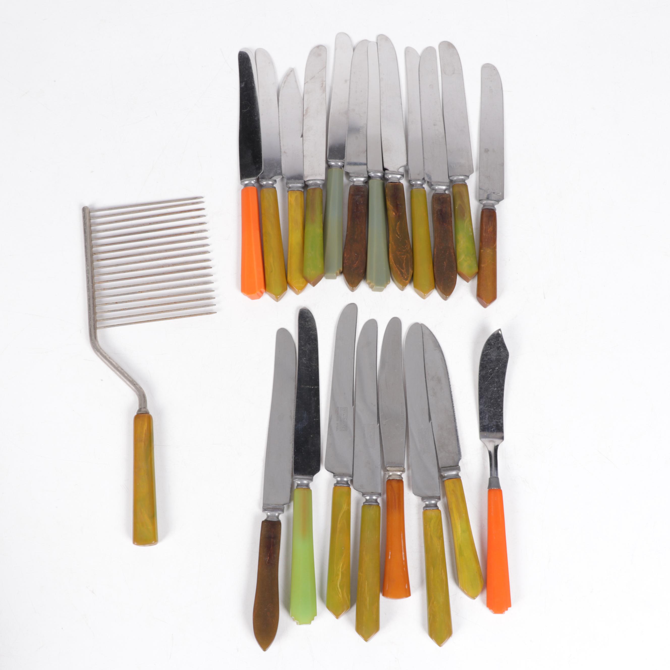 Androck Art Deco Bakelite Flatware and Serving Utensils, Early to Mid ...