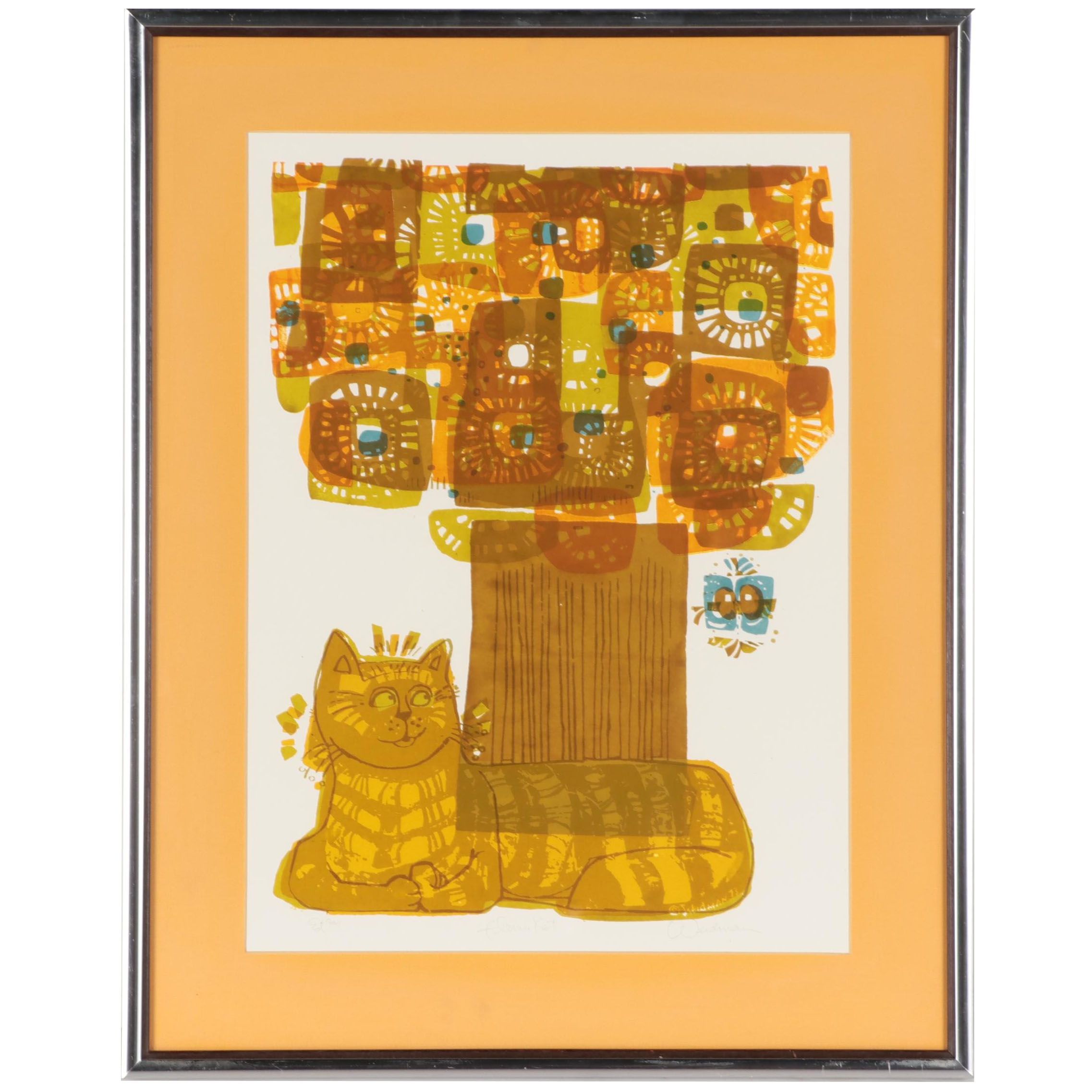 David Weidman Serigraph "Flower Kat," Late 20th Century | EBTH