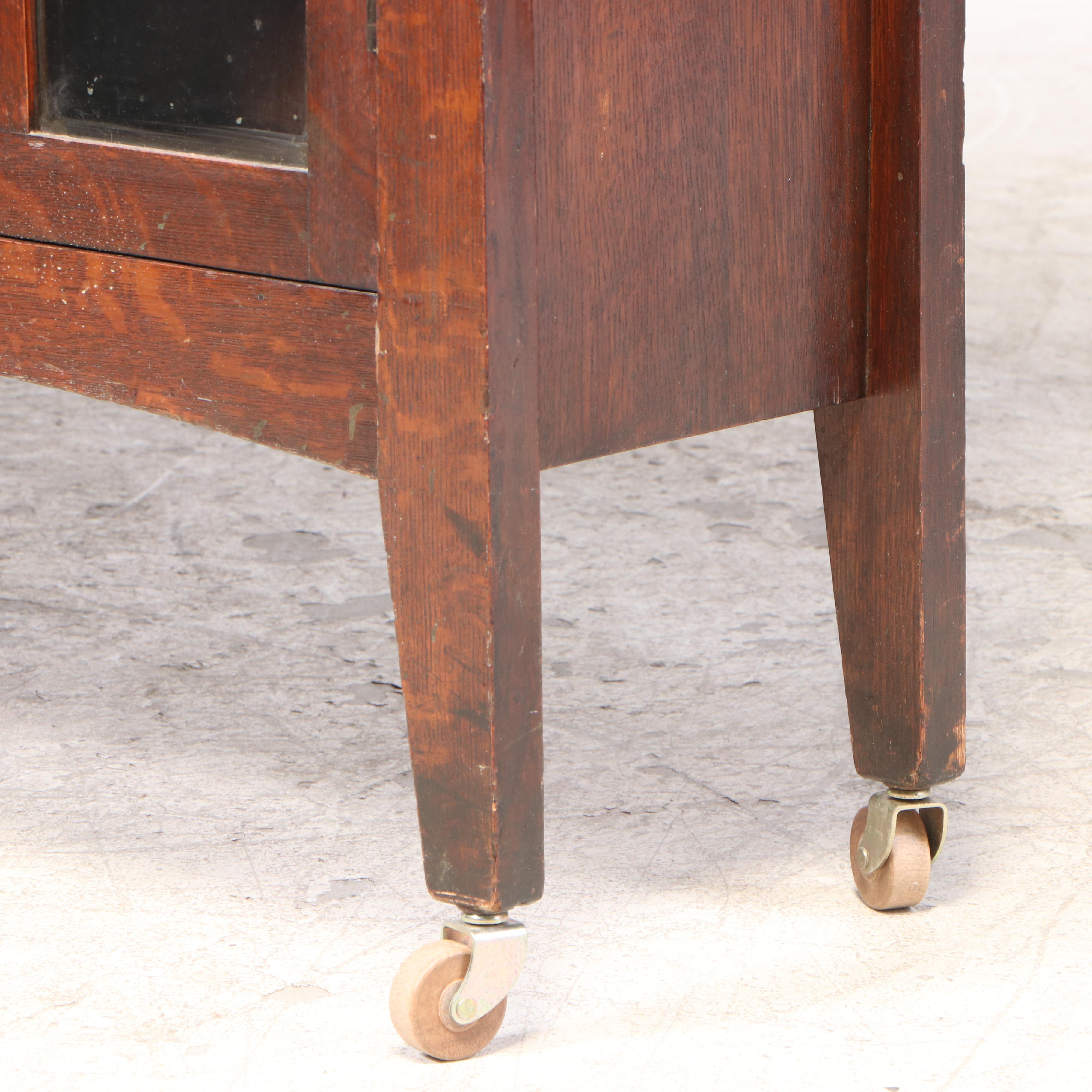 Limbert Arts and Crafts Quartersawn Oak Triple-Door Bookcase, Early ...