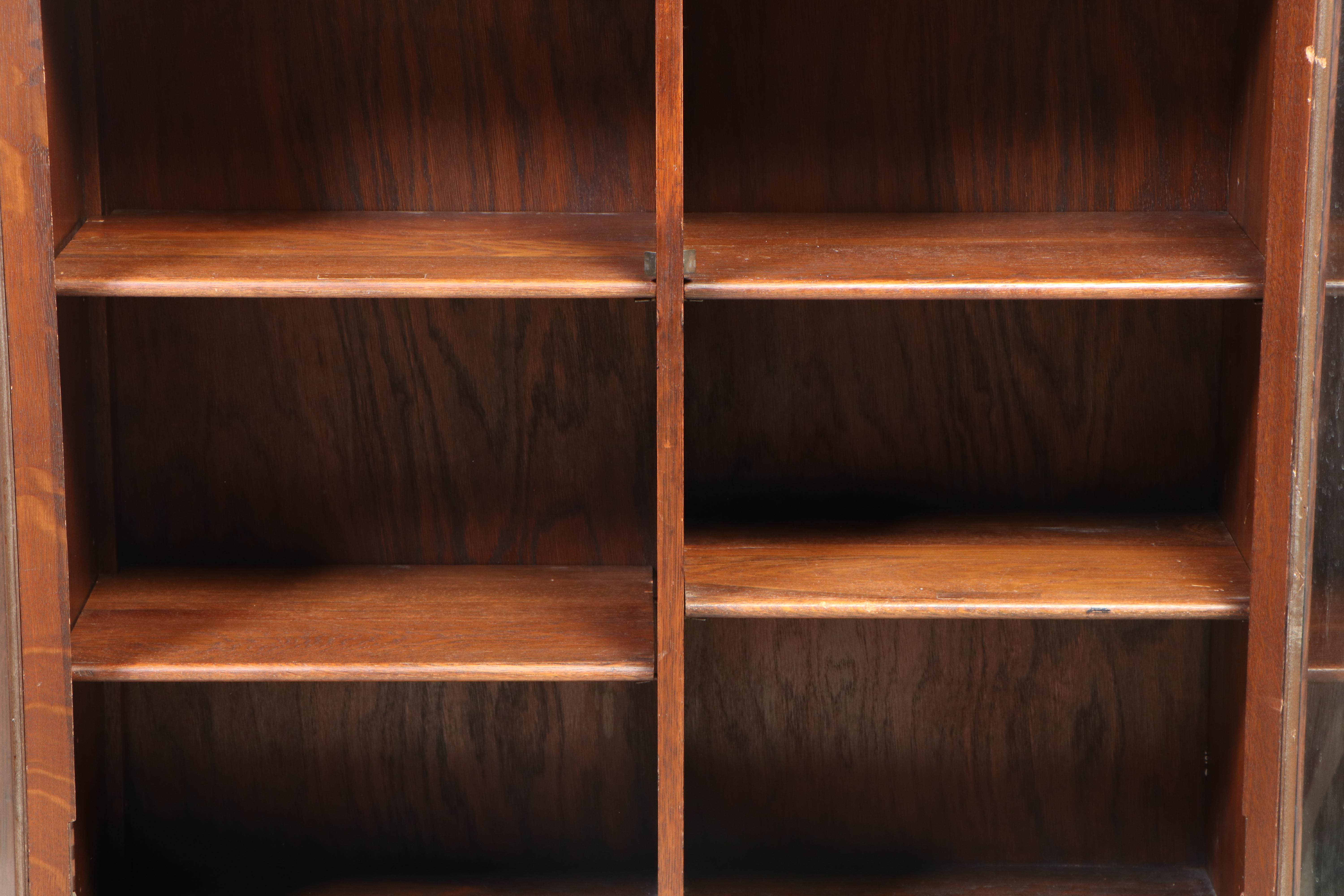 Limbert Arts and Crafts Quartersawn Oak Triple-Door Bookcase, Early ...