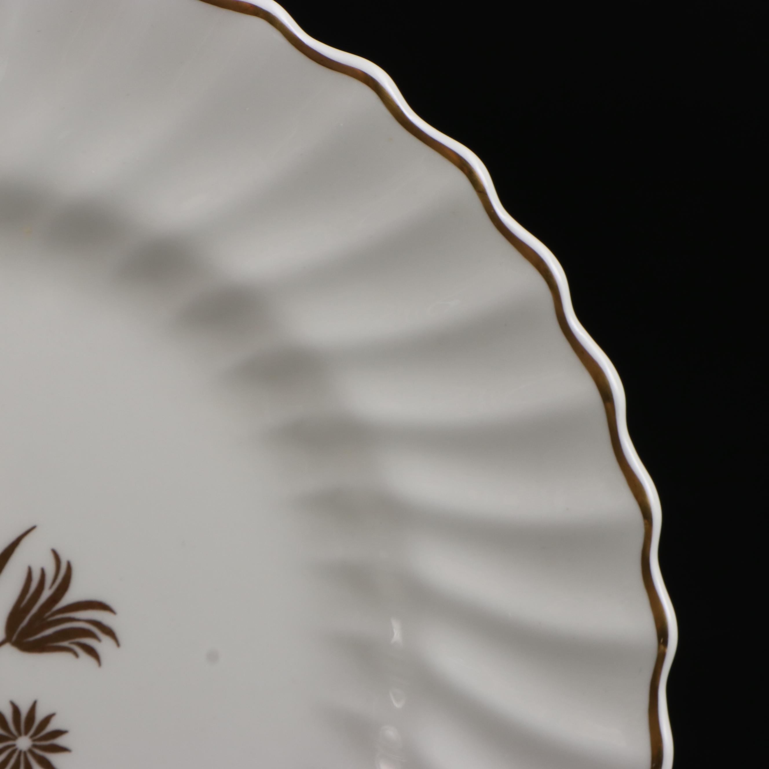 Royal Doulton "Napier" Bone China Salad Plates with Glass Lily Bowls | EBTH