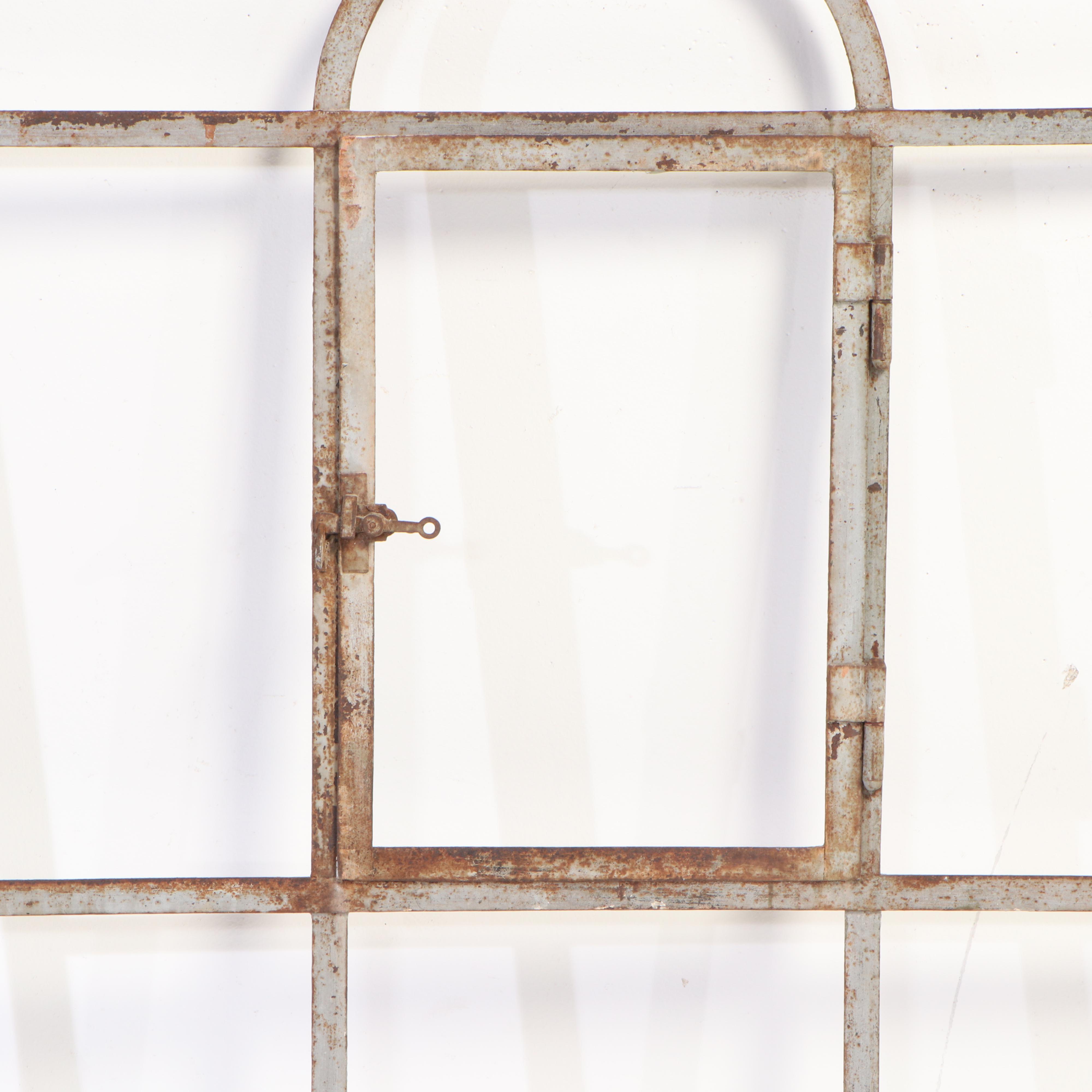 Four Metal Nine-Panel Arched Window Frames, 20th Century | EBTH