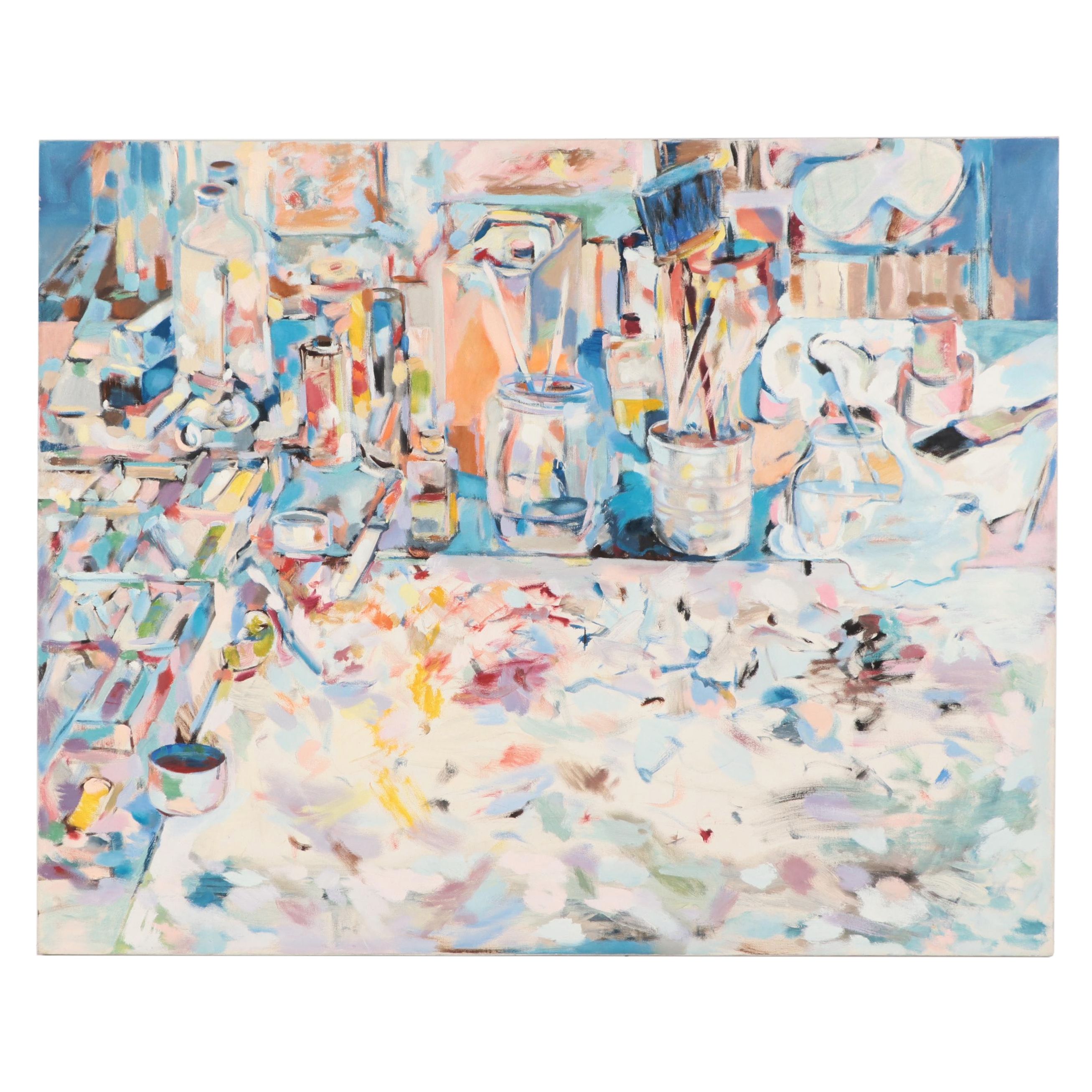 Ronald Newman Large-Scale Oil Painting "Artist's Pallet," 1975 | EBTH