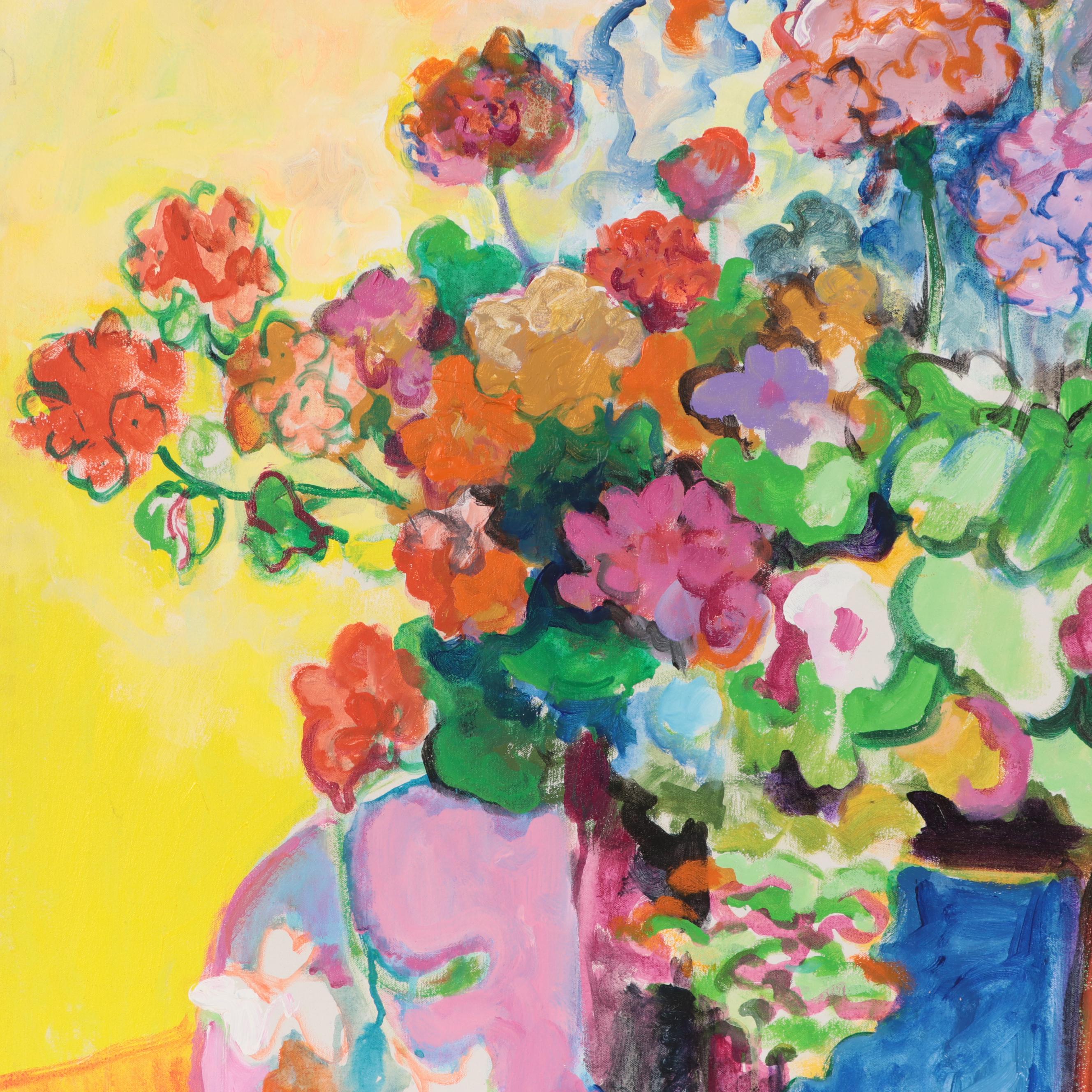 Marion Maas Floral Still Life Acrylic Painting, 1984 | EBTH