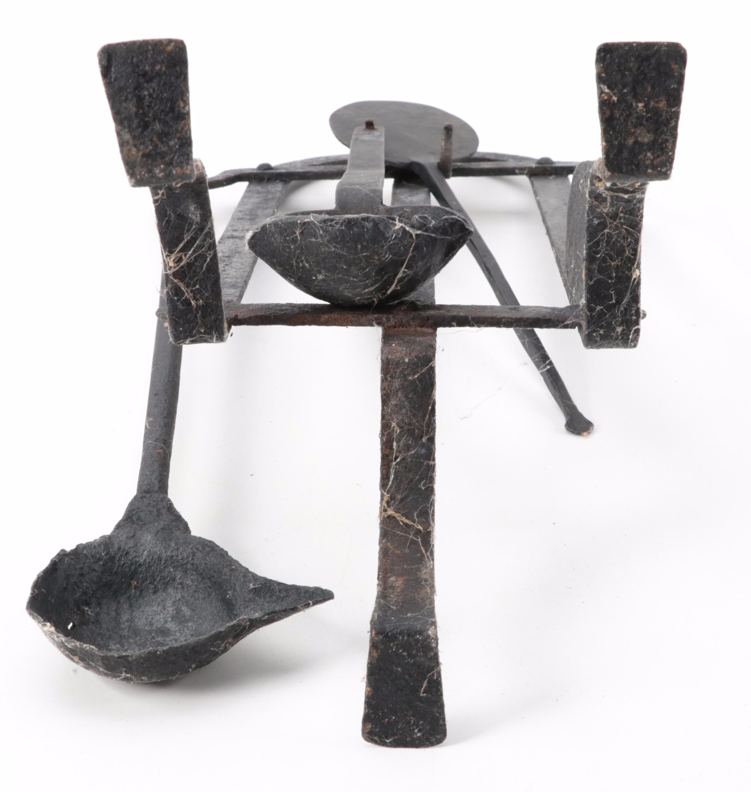 Wrought Iron Tools and Utensils on Stand | EBTH