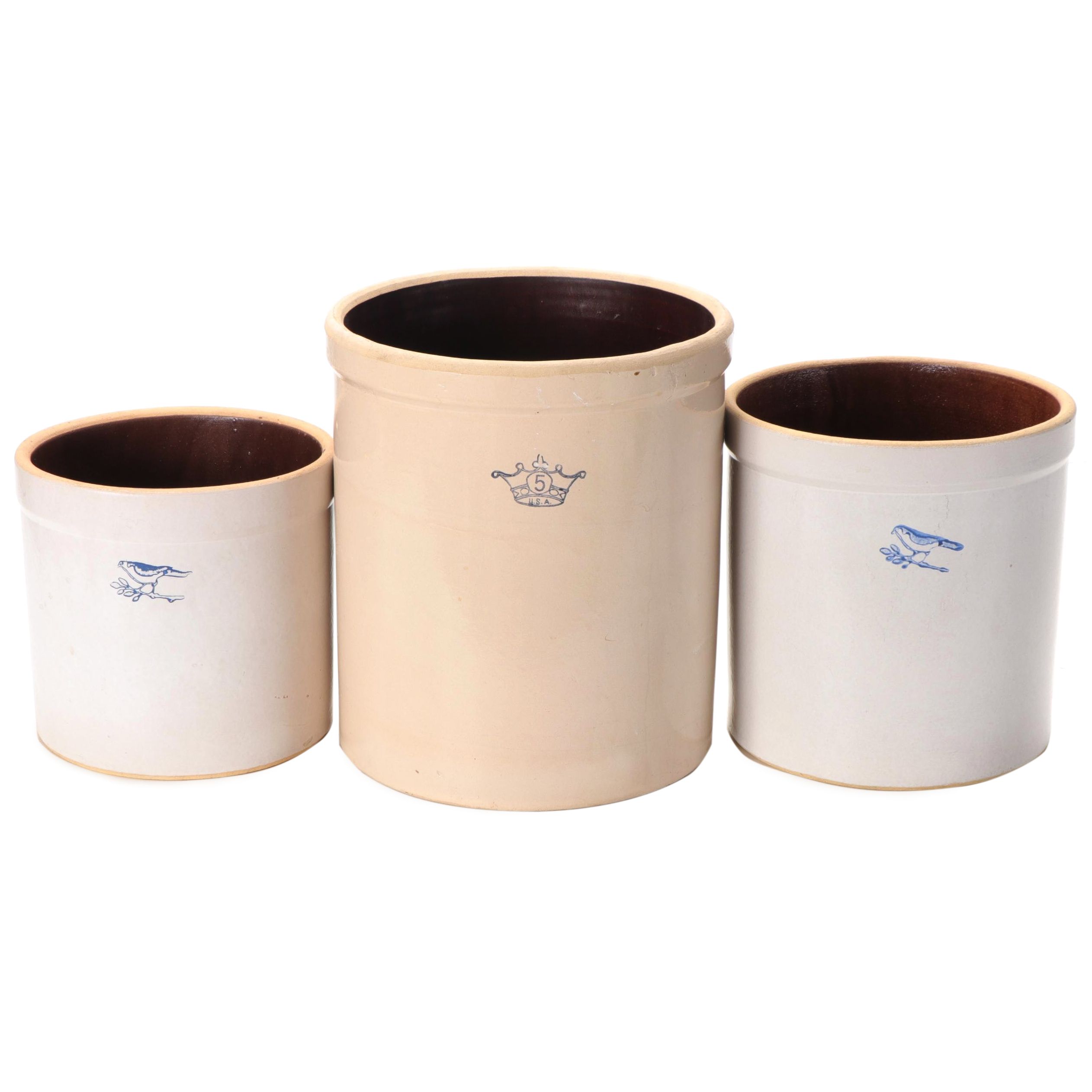 Burley Clay and Crown Salt Glazed Stoneware Crocks | EBTH