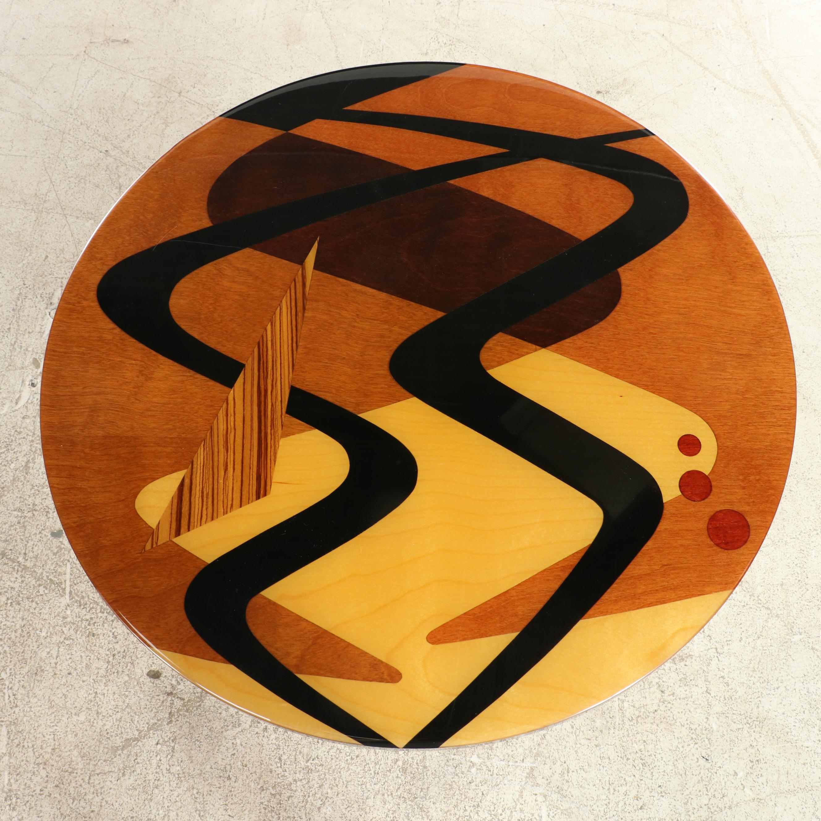 Benjamin Le for Axi Furniture "Pablo" Postmodernist Wood Coffee and ...