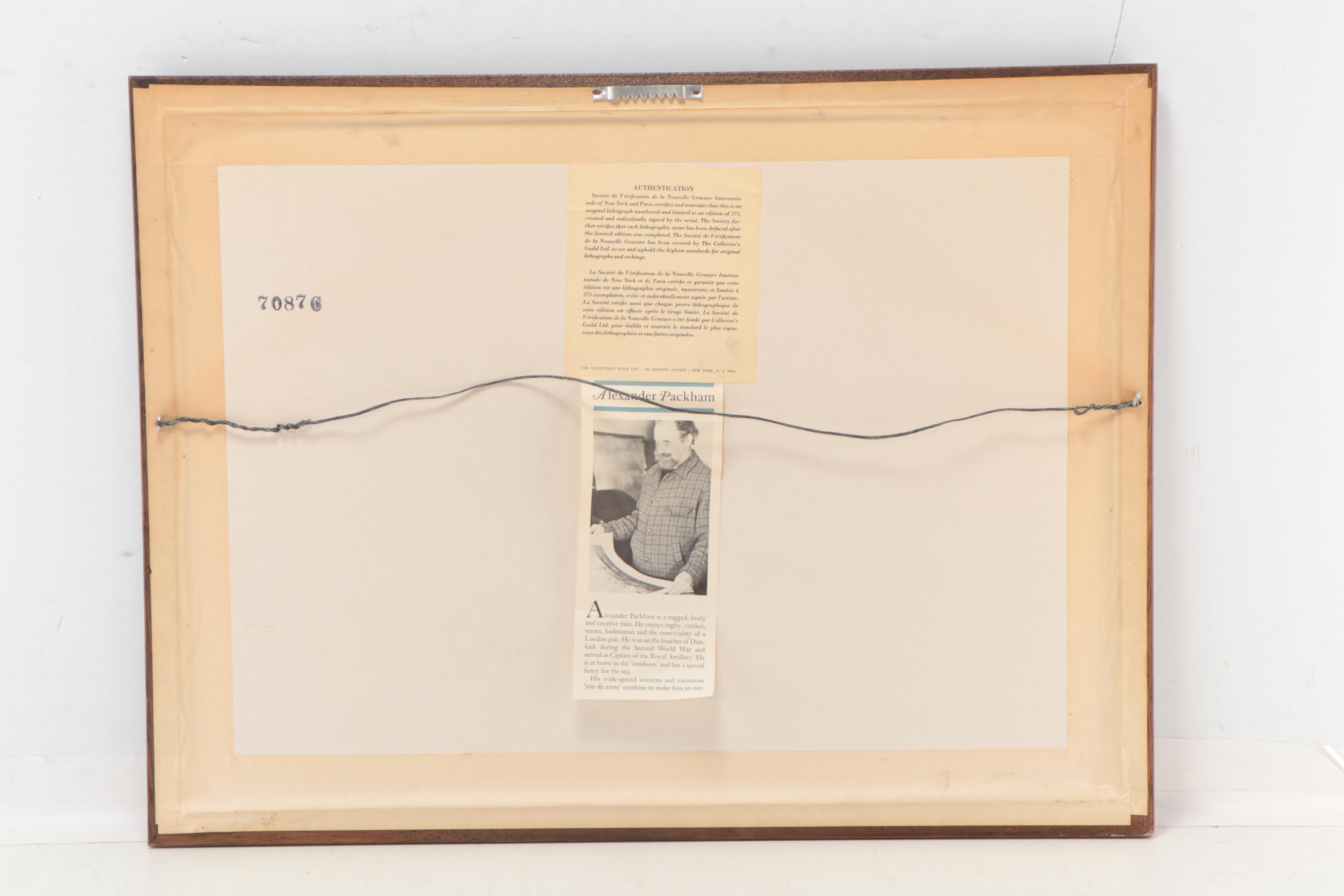 Alex Packham Nautical Color Lithograph of Masted Ship | EBTH