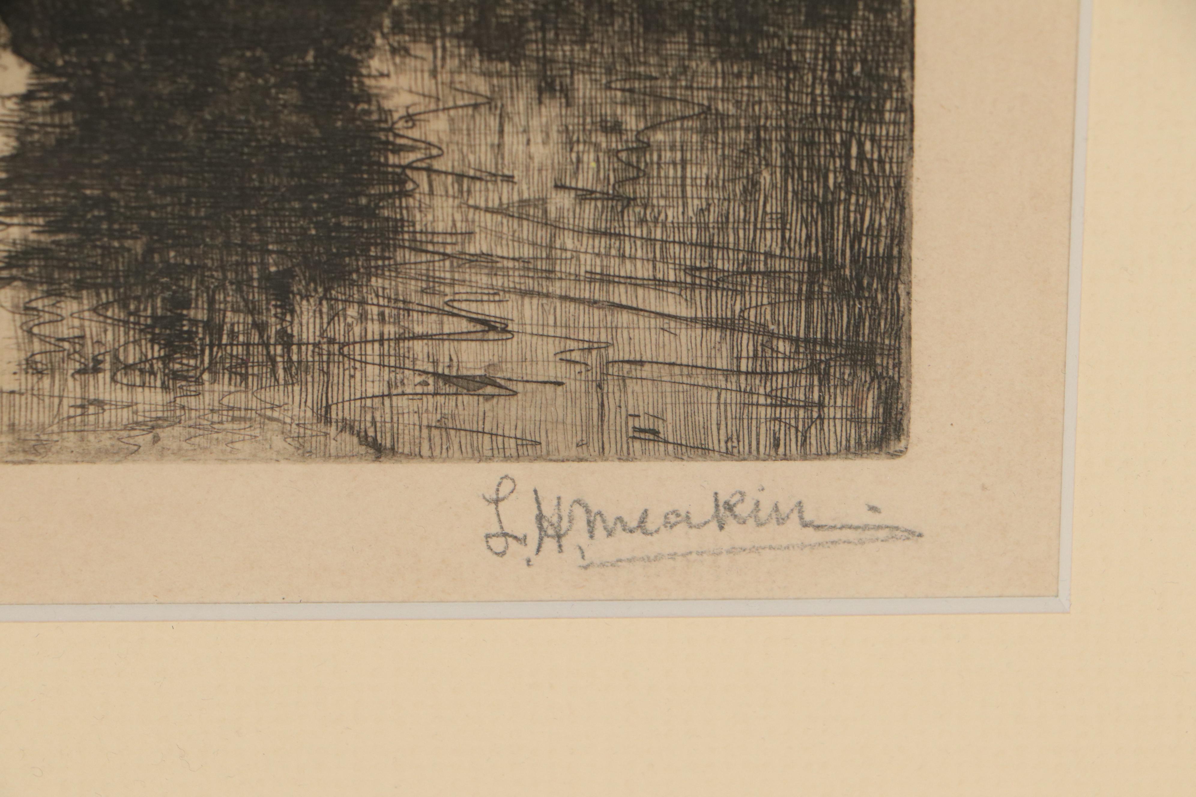 Lewis Henry Meakin Etching of Sailboat, Late 19th Century | EBTH