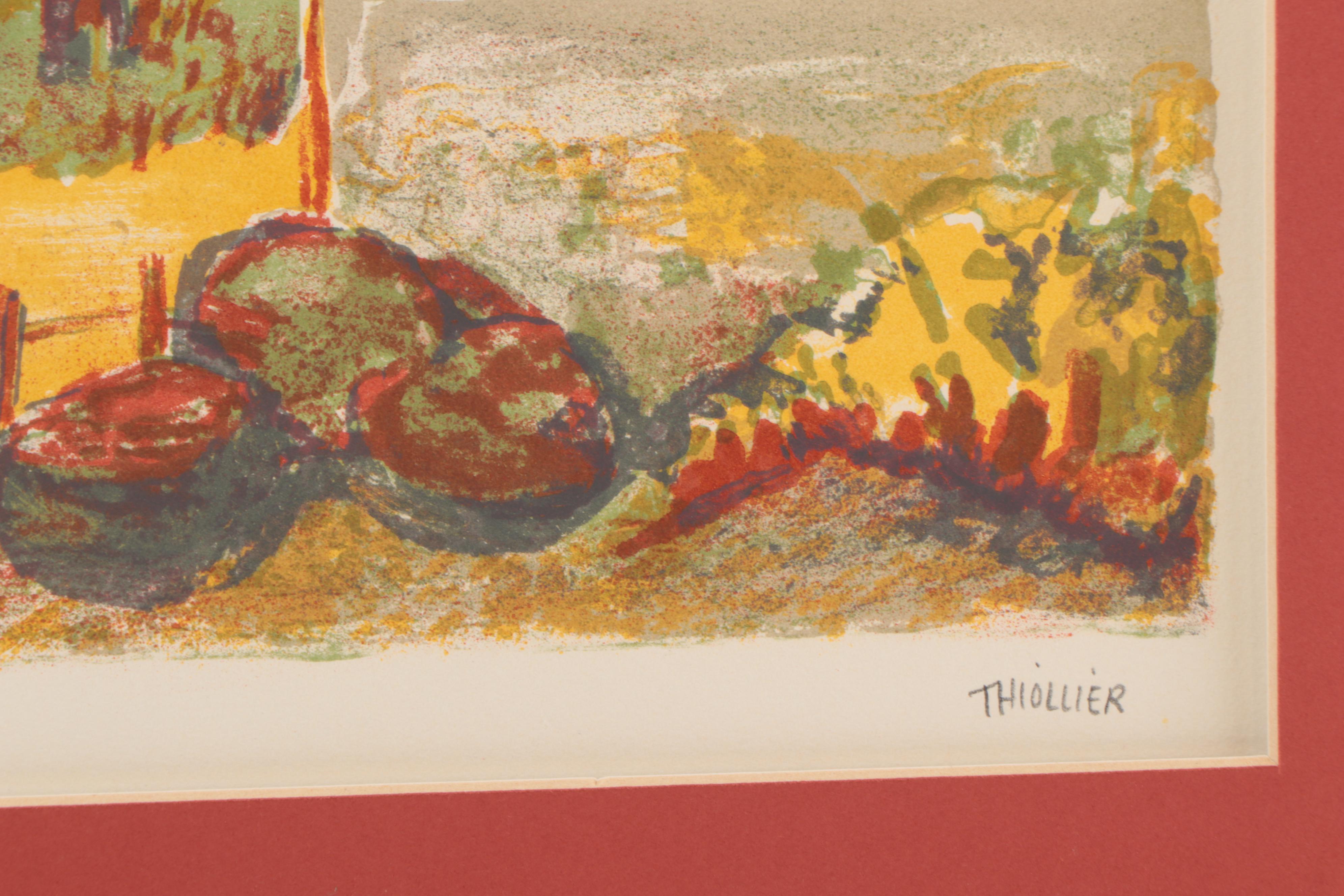 Elaine Thiollier French Village Landscape Lithograph, Circa 1975 | EBTH