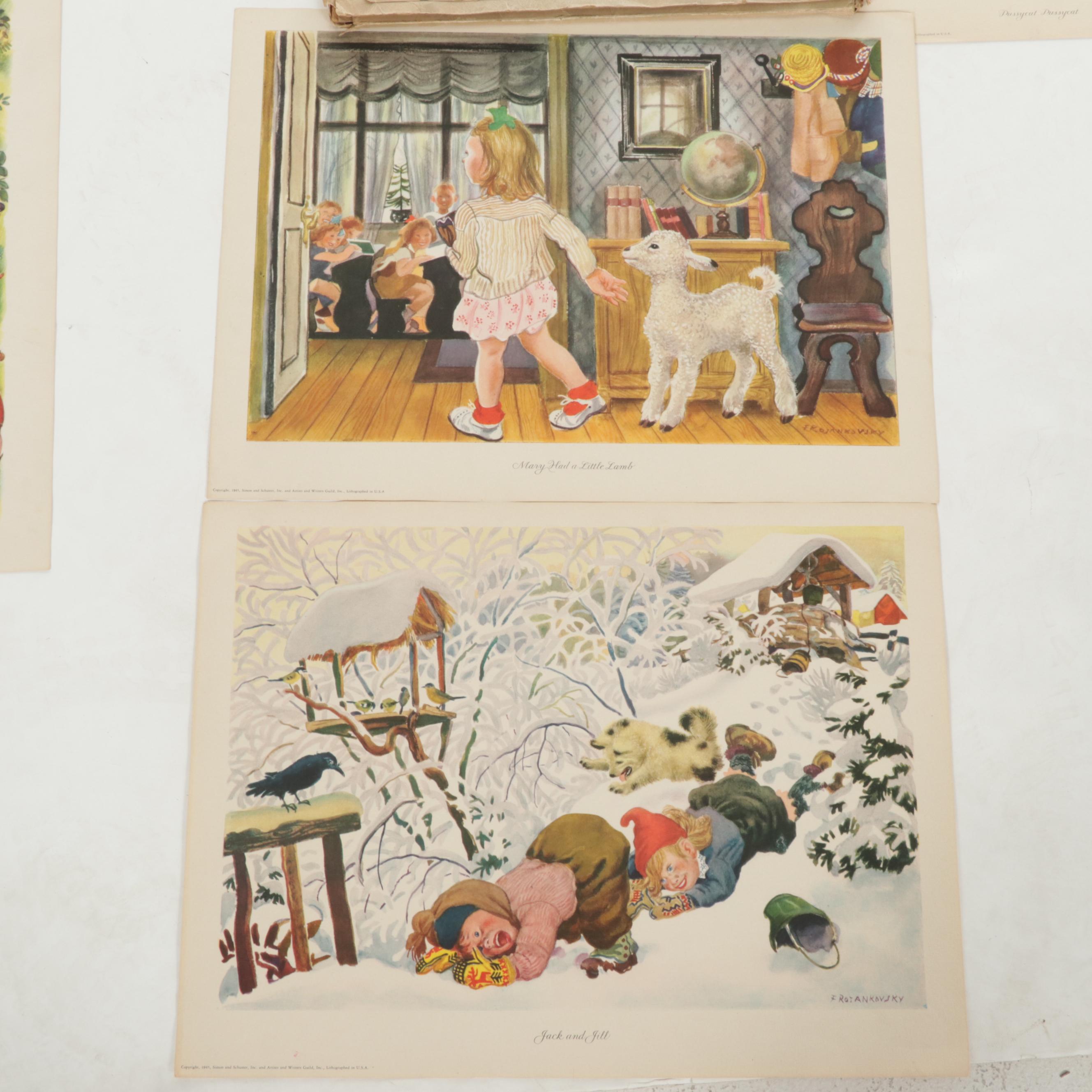 Feodor Rojankovsky Lithographs from "Pictures From Mother Goose," 1945 ...