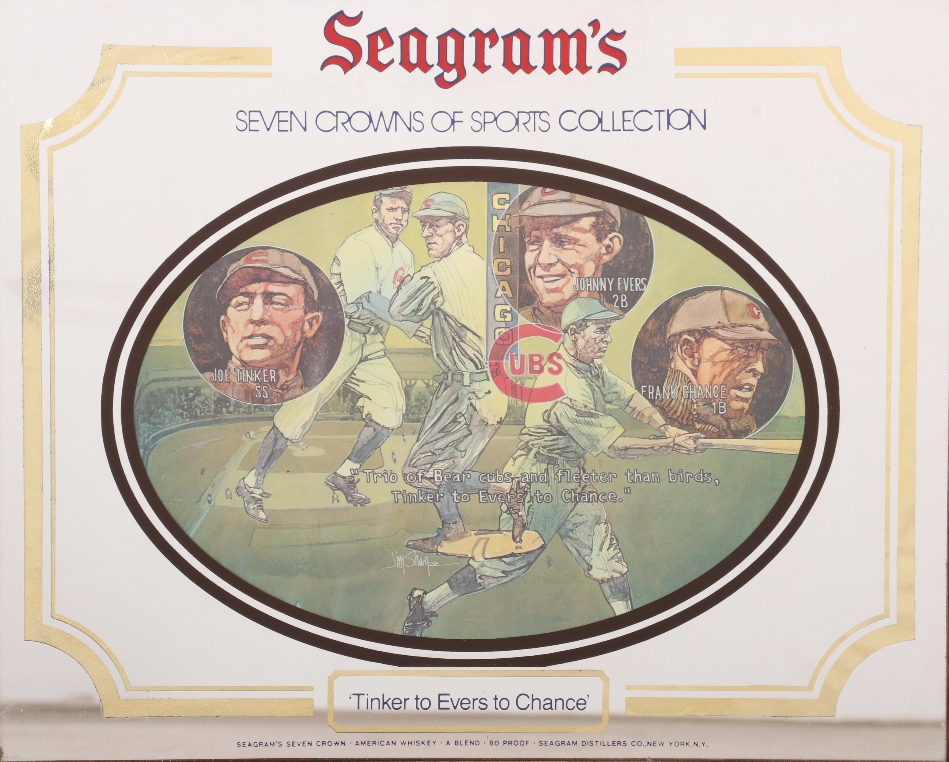 Seagram's Seven Crowns of Sports Collection Baseball Bar Mirrors | EBTH