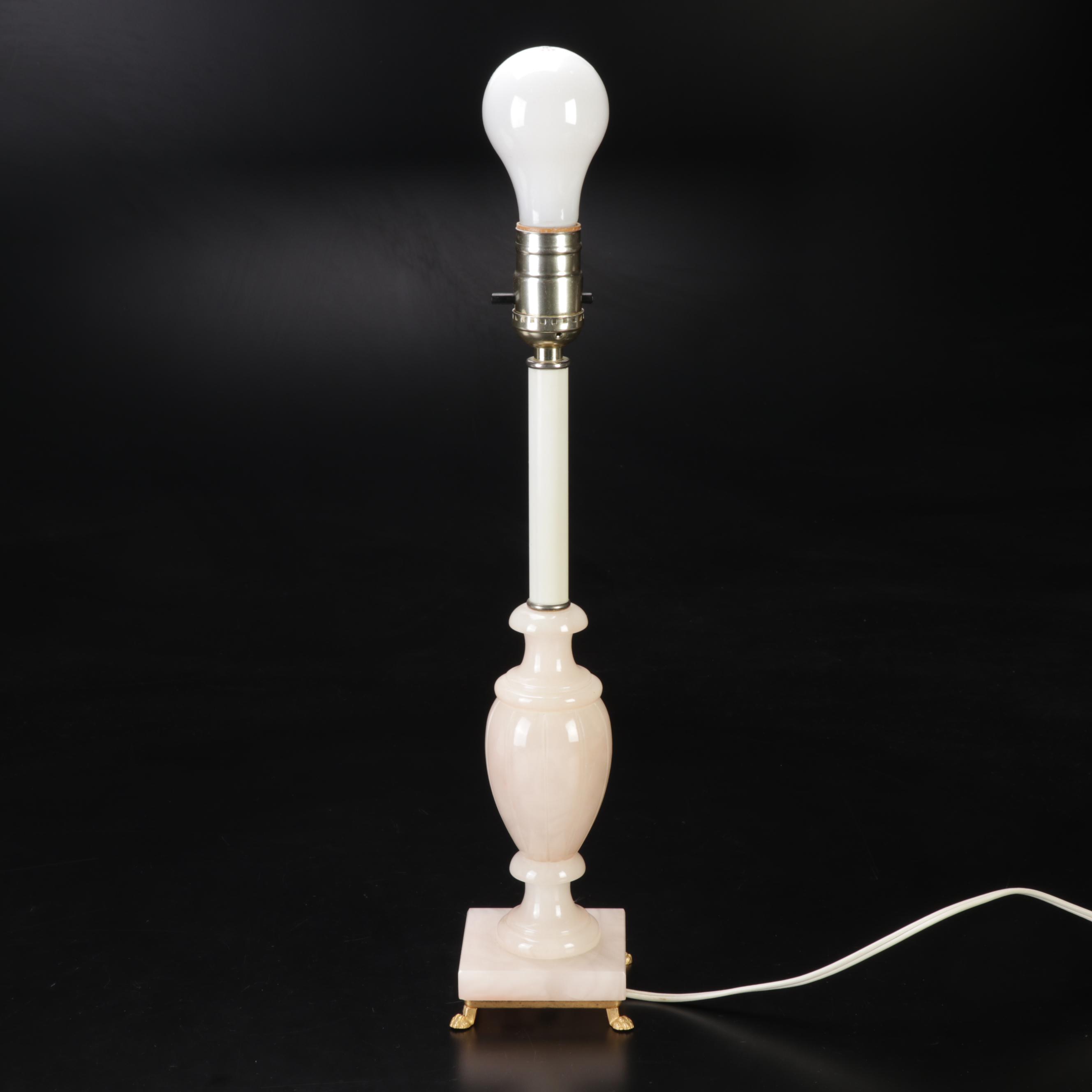 Italian Pink Alabaster Boudoir Lamp | EBTH