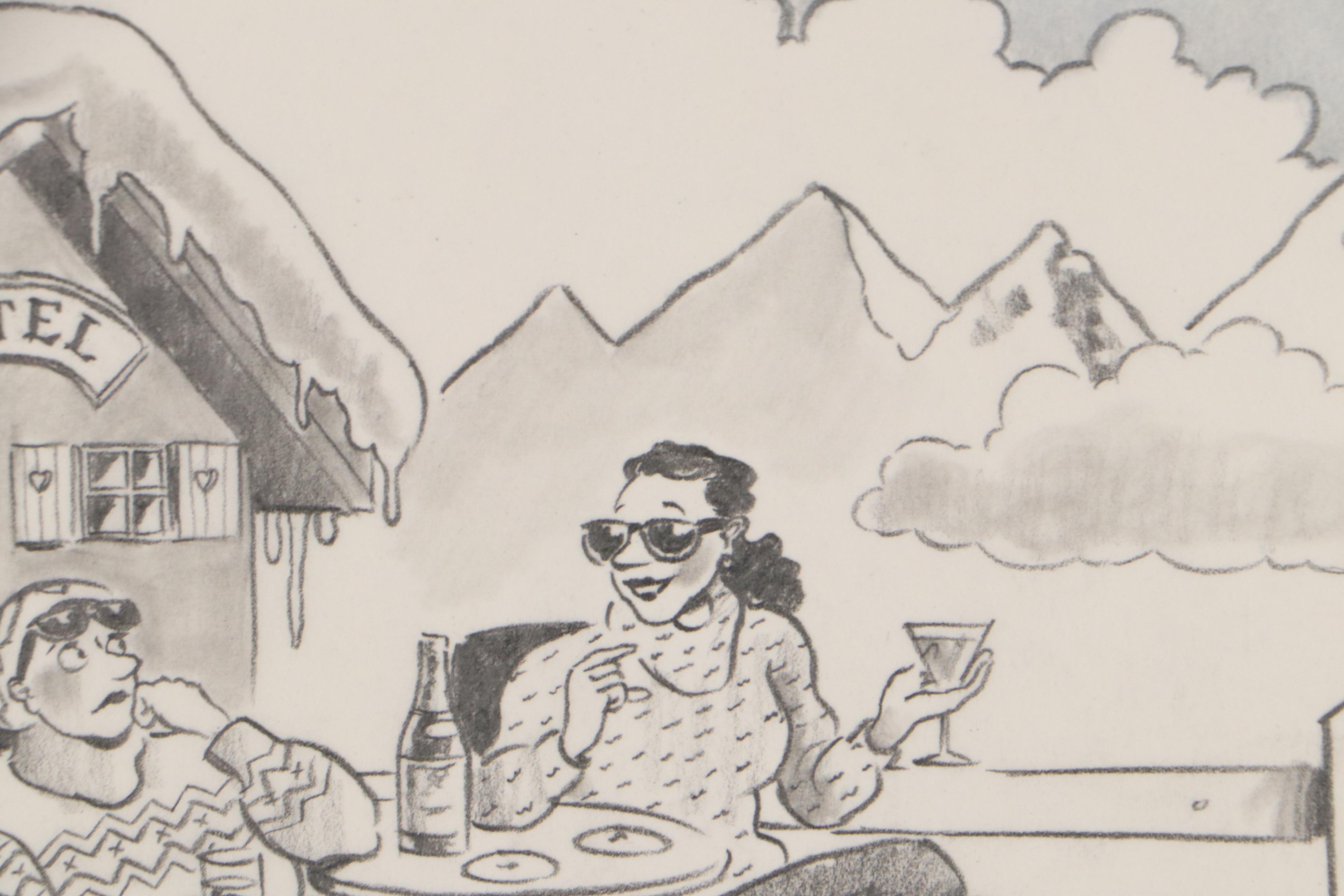 Paul Hampson Sports Themed Graphite Illustrations, Circa 1990 | EBTH