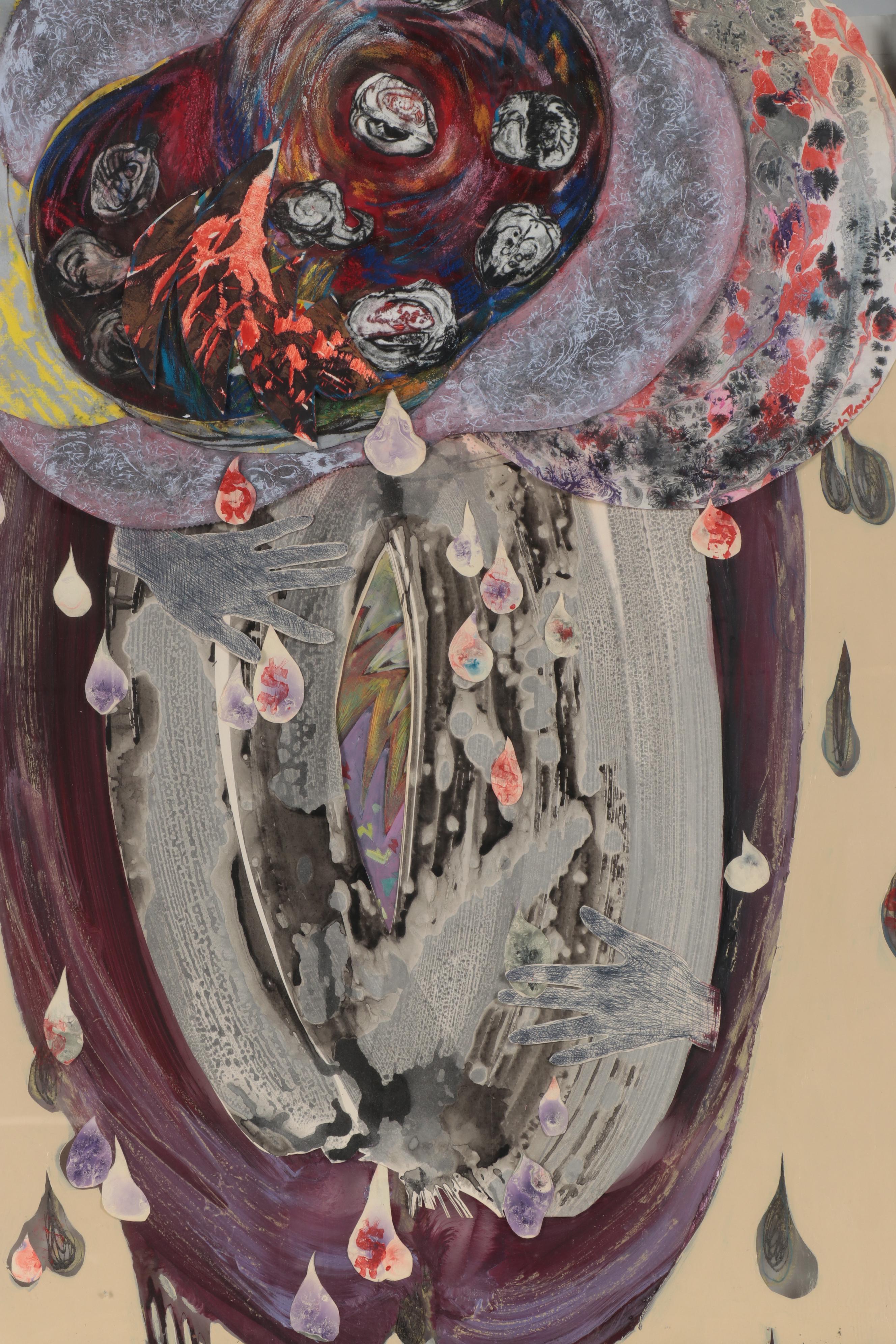 Sarah Roush Abstract Mixed Media Collage | EBTH